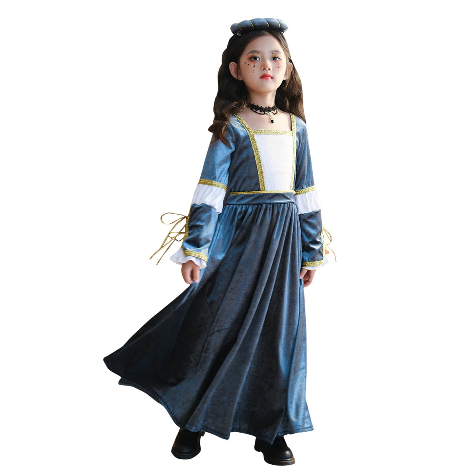 VPQILH Girls Renaissance Queen Dresses Halloween Cosplay Royalty ...