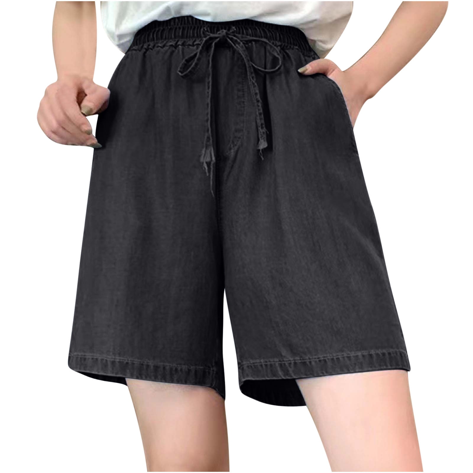 Vpqilh Women Casual Shorts Drawstring Comfy Elastic Waist Shorts Summer