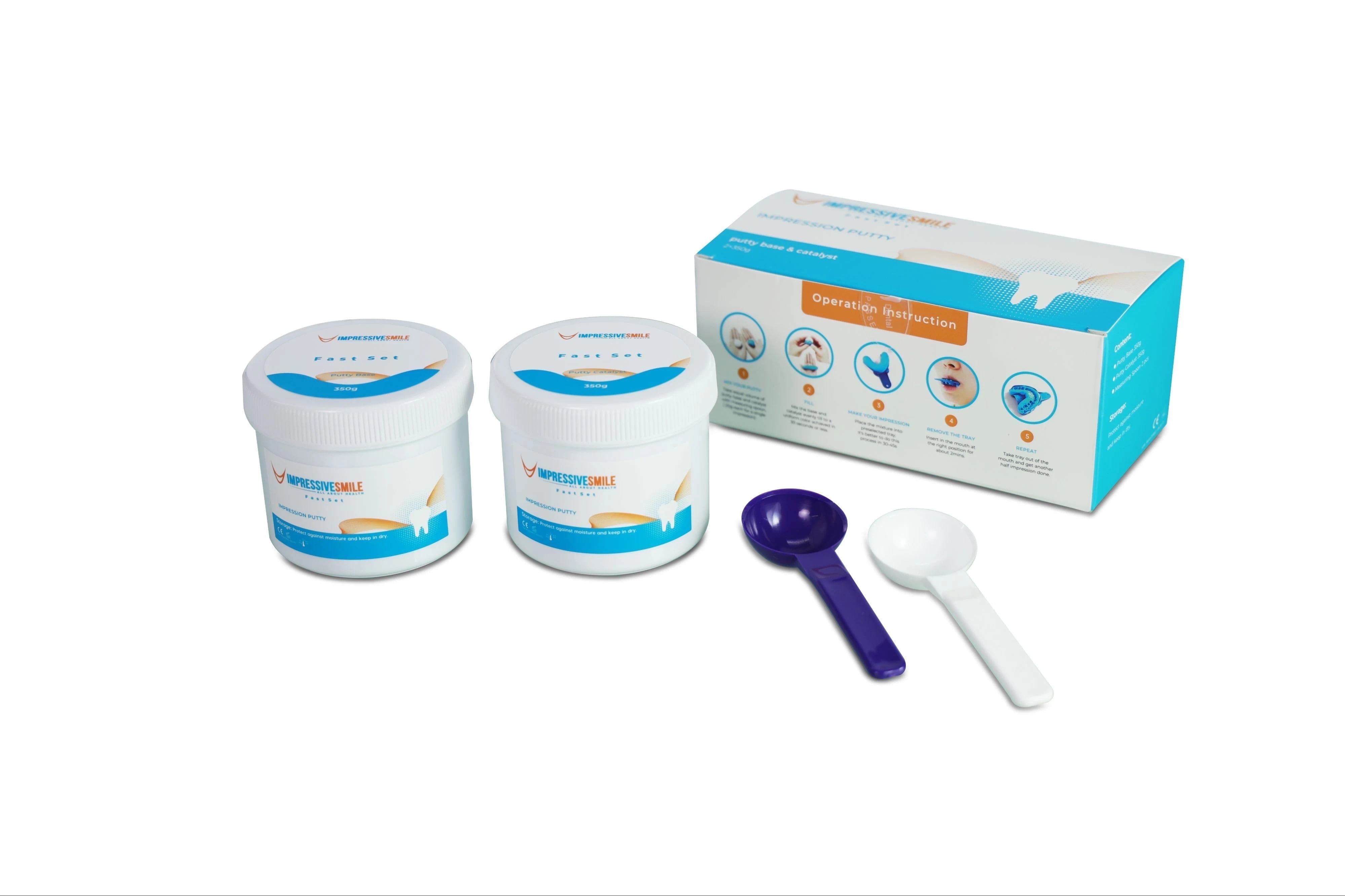 Dental VPS Putty Fast Set Impression Material, 350 mL Base and 350 mL ...