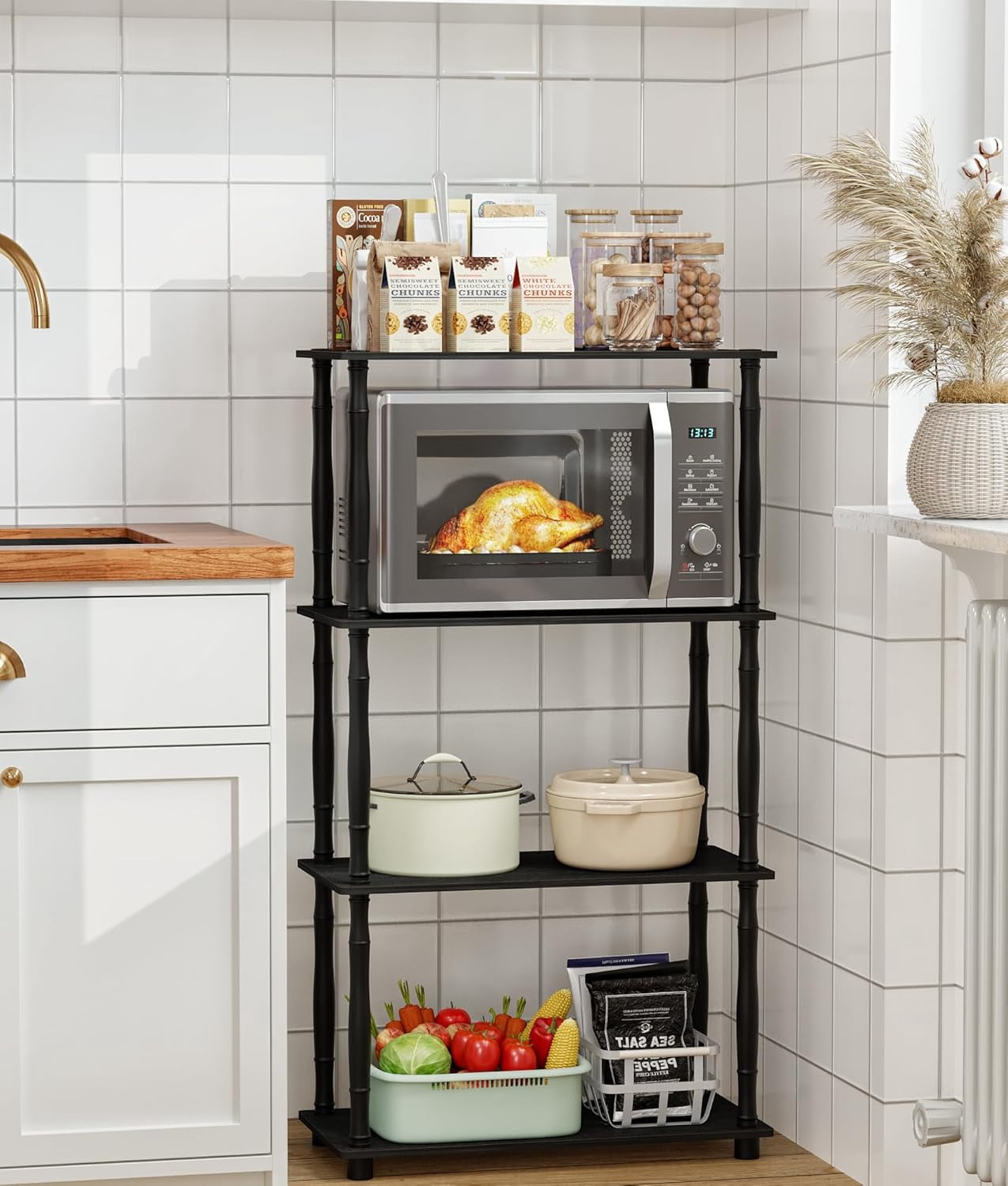 VPSMAT Standing Baker's Racks for Kitchens, 4-Tier Kitchen Stand ...