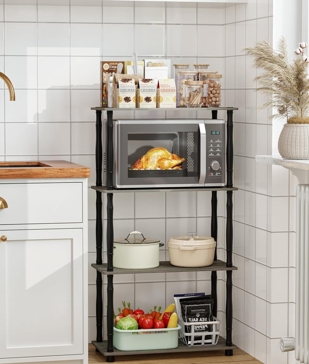 VPSMAT Standing Baker's Racks for Kitchens, 4-Tier Kitchen Stand ...