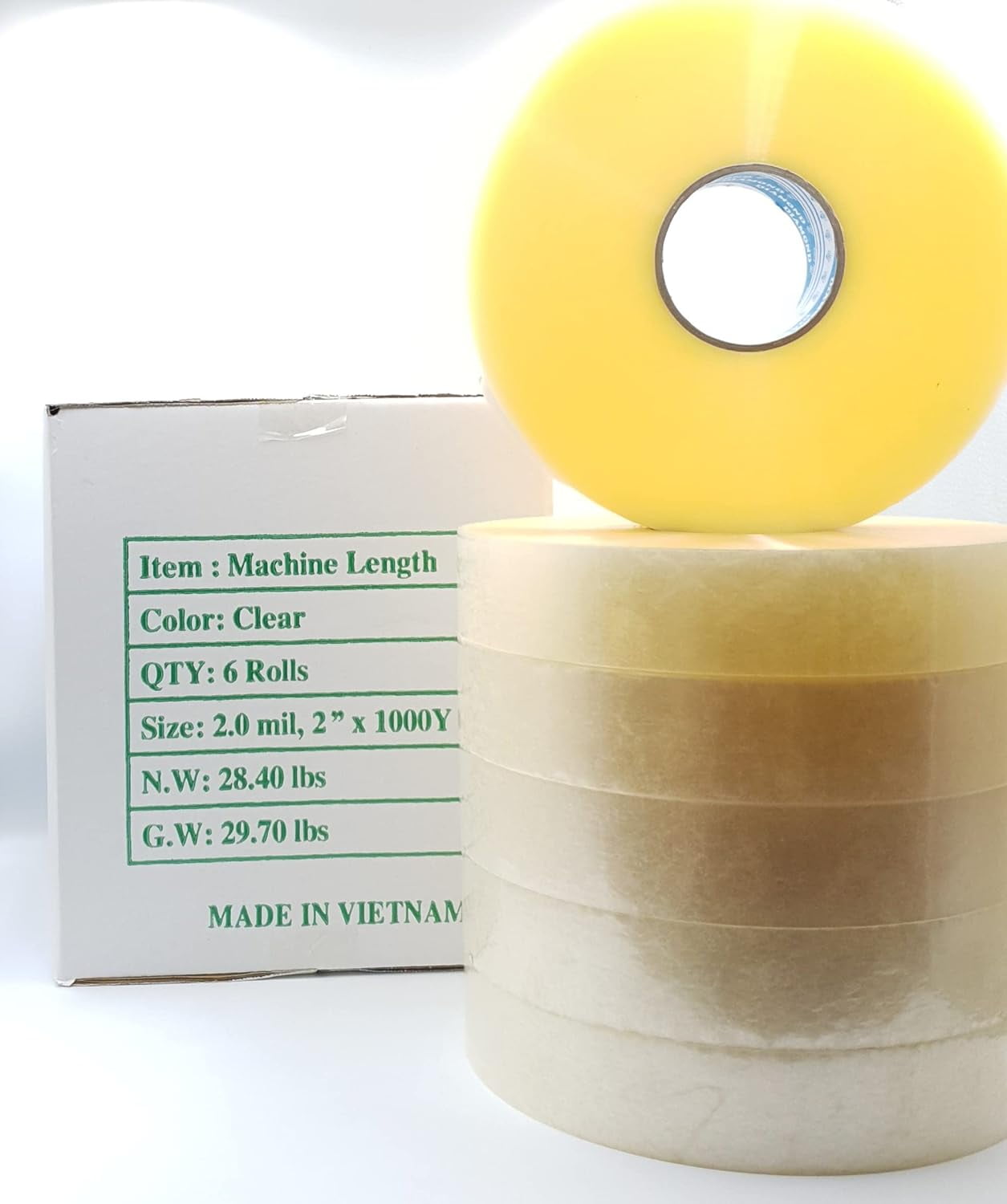 VPTAPE Machine Length Tape 6 Rolls Clear Packaging, Packing, Carton ...