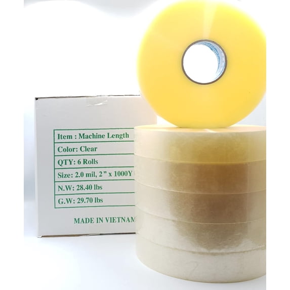 VPTAPE Machine Length Tape 6 Rolls Clear Packaging, Packing, Carton ...