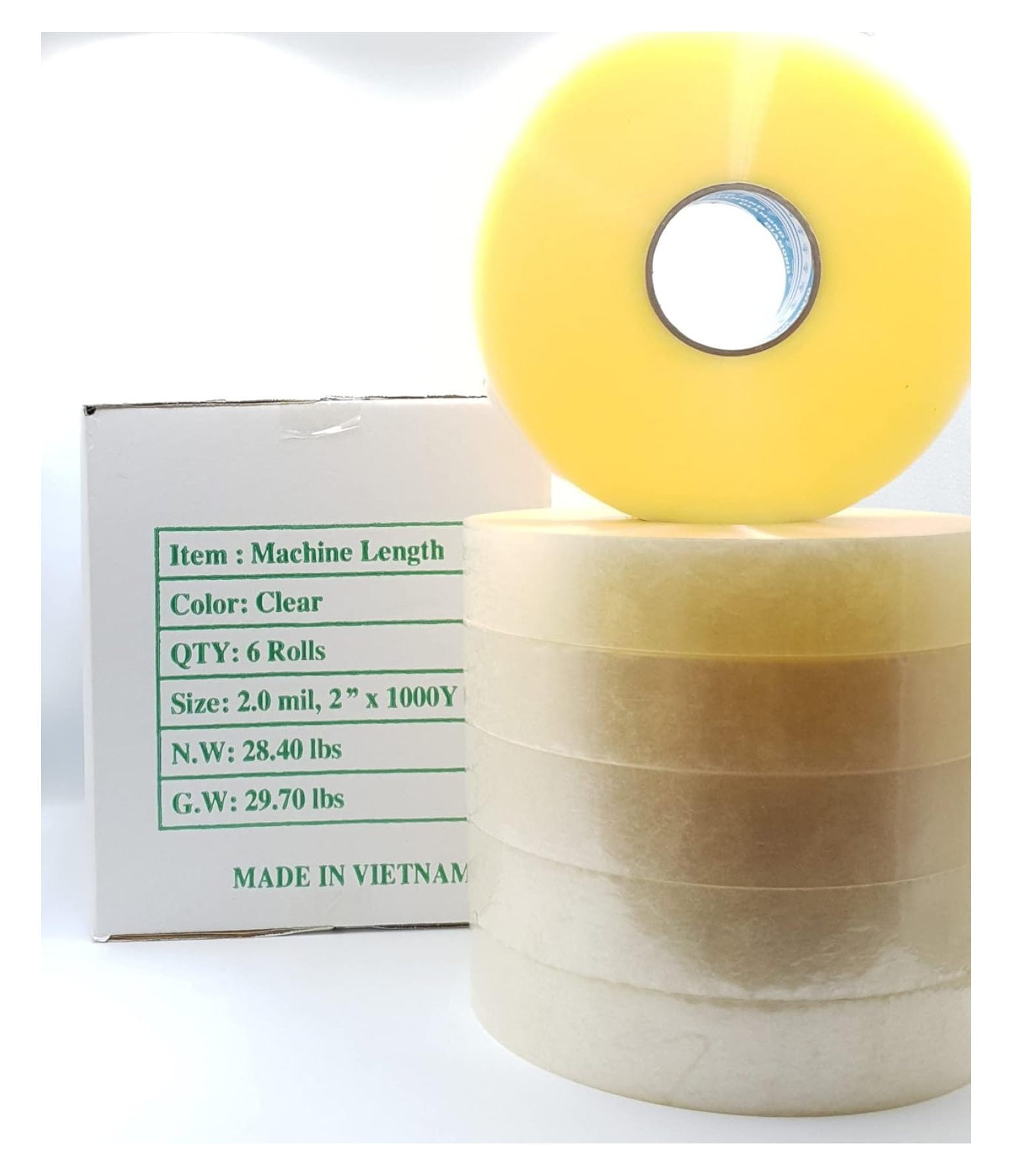 VPTAPE Machine Length Tape 6 Rolls Clear Packaging, Packing, Carton ...