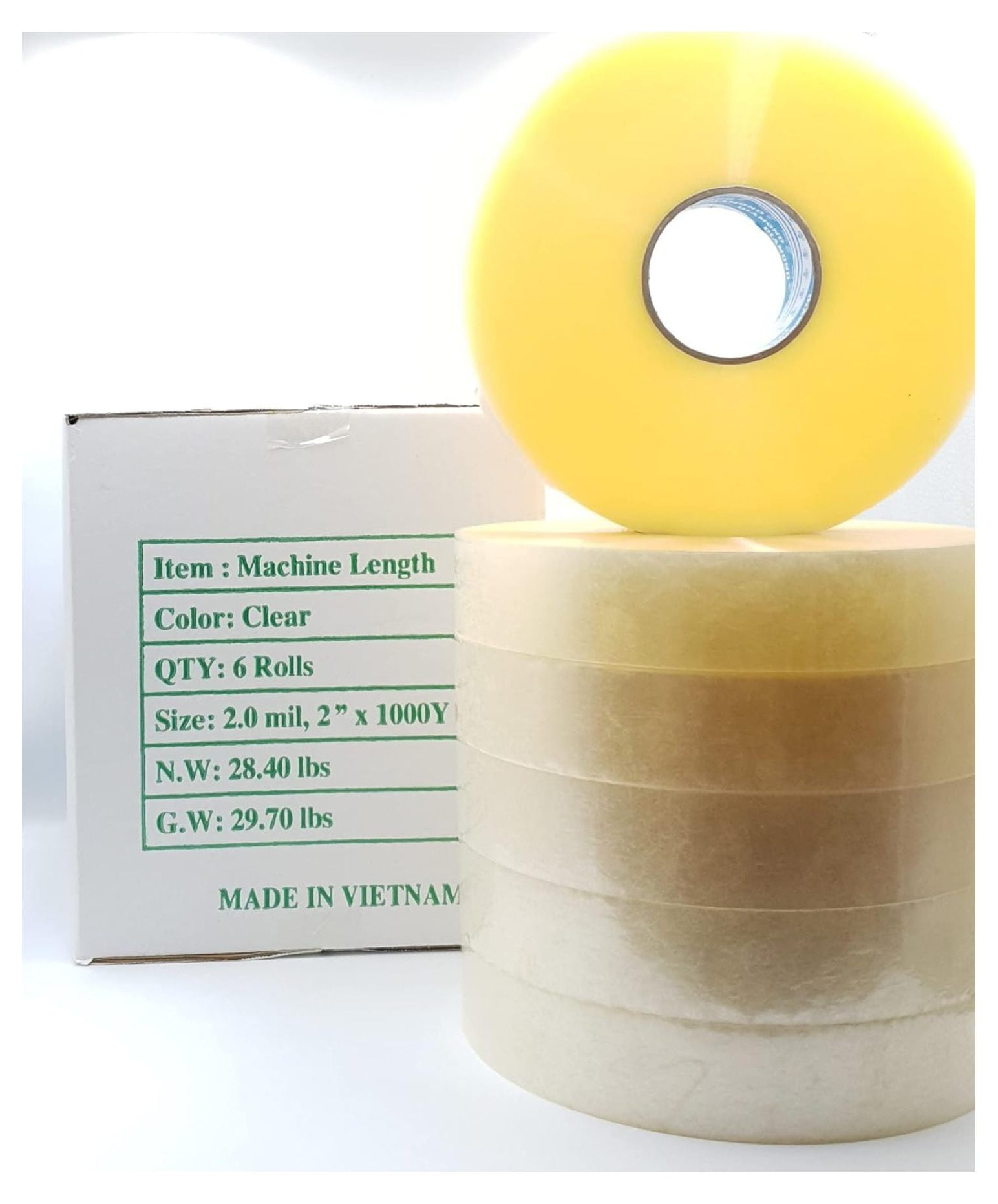 VPTAPE Machine Length Tape 6 Rolls Clear Packaging, Packing, Carton ...