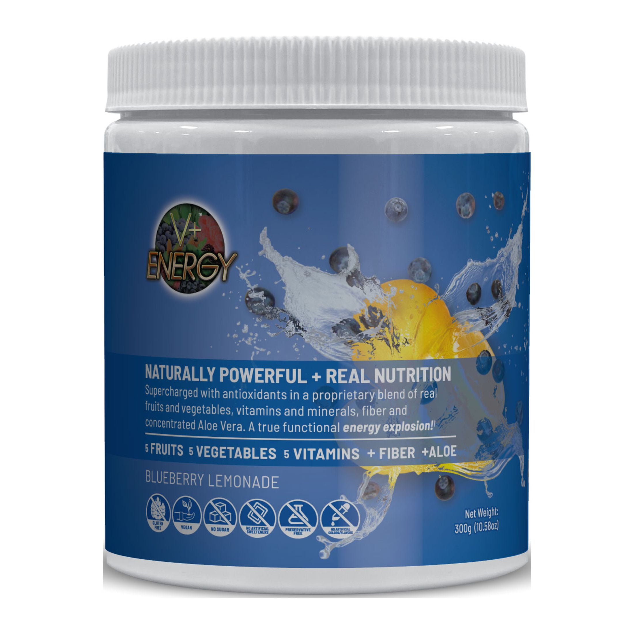 VPlus Energy Blueberry Lemonade Nutritional + Energy Powder 30 day tub 11.51 oz - Walmart.com