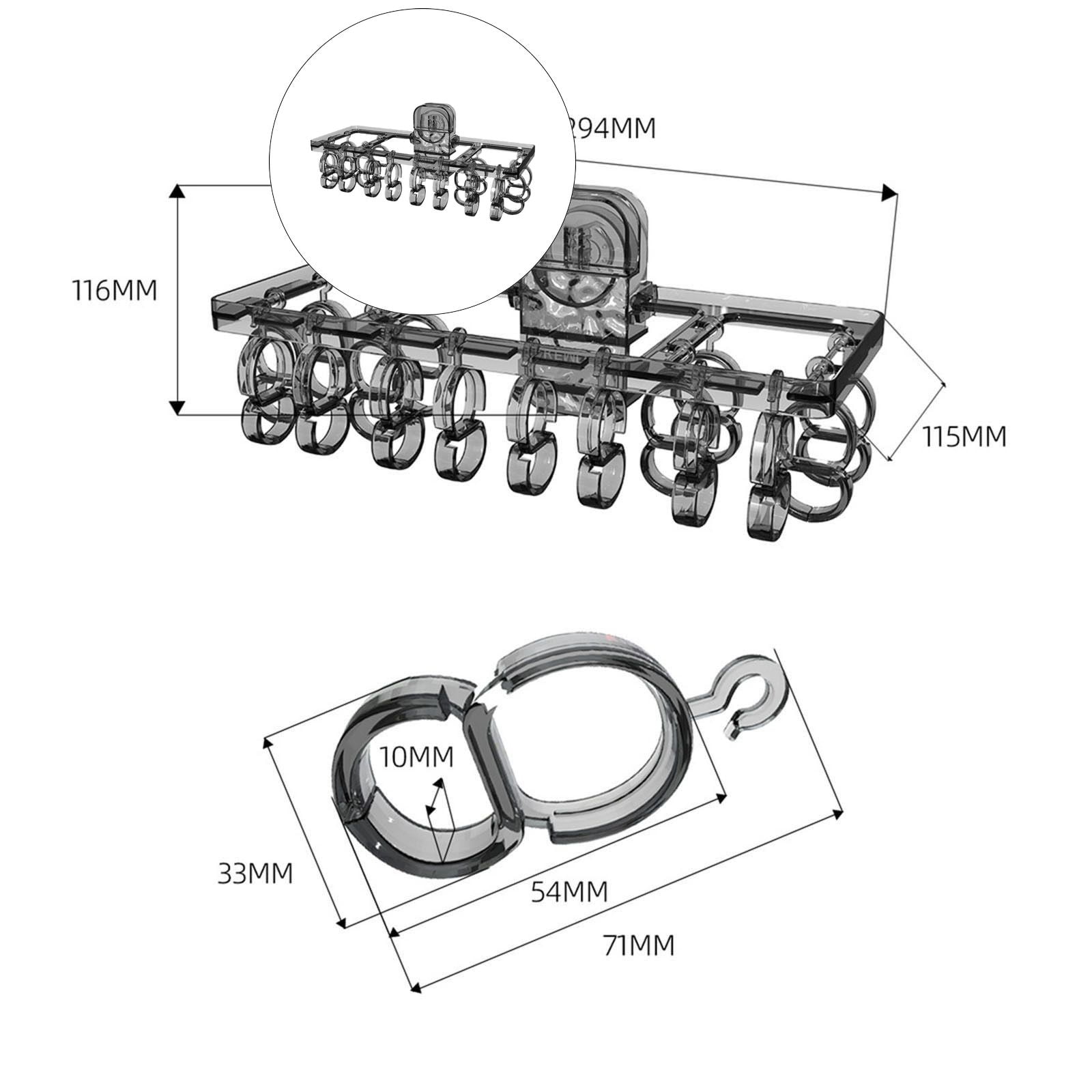 VQPeo 16 Clips Suction Cup Hanger for Drying & Organizing Clothes ...