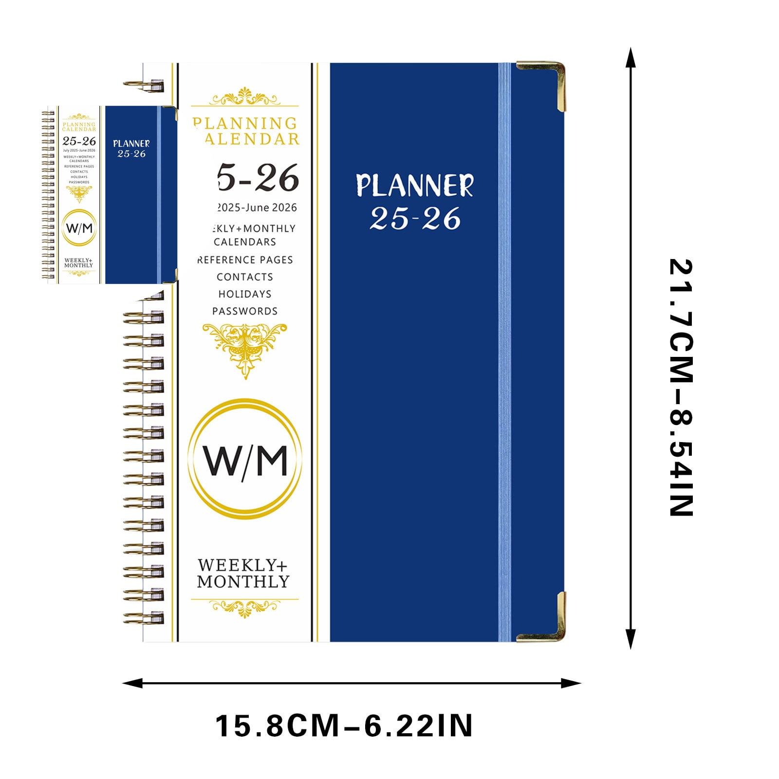 VQPeo 2025-2026 A5 Planner Book - Coil Bound with Dividers & Inner Pocket - Monthly Calendar for ...