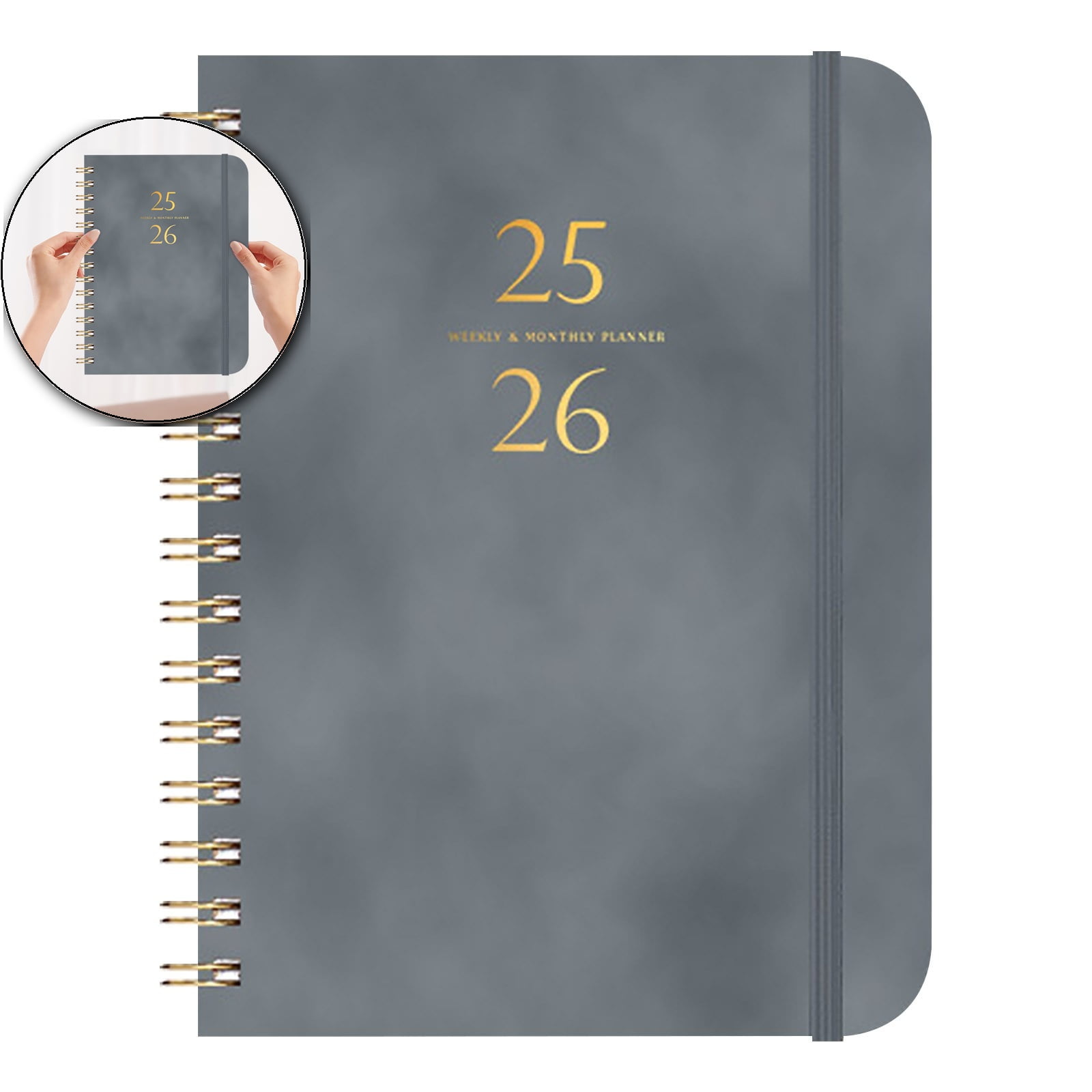 VQPeo 2025 A5 Schedule Planner Book – Coil Bound Daily Planner for ...