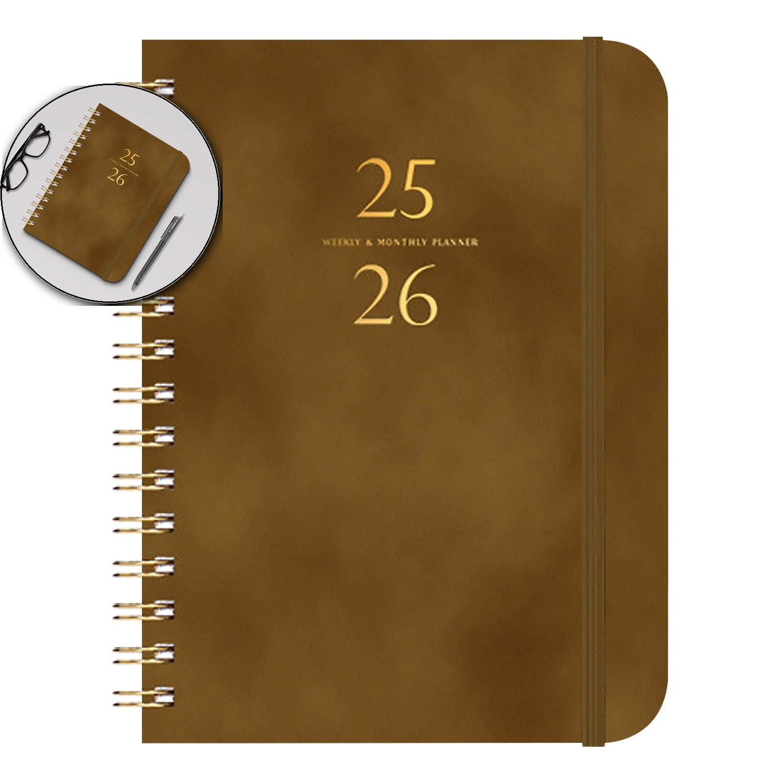 VQPeo 2025 A5 Schedule Planner Book – Coil Bound Daily Planner for ...