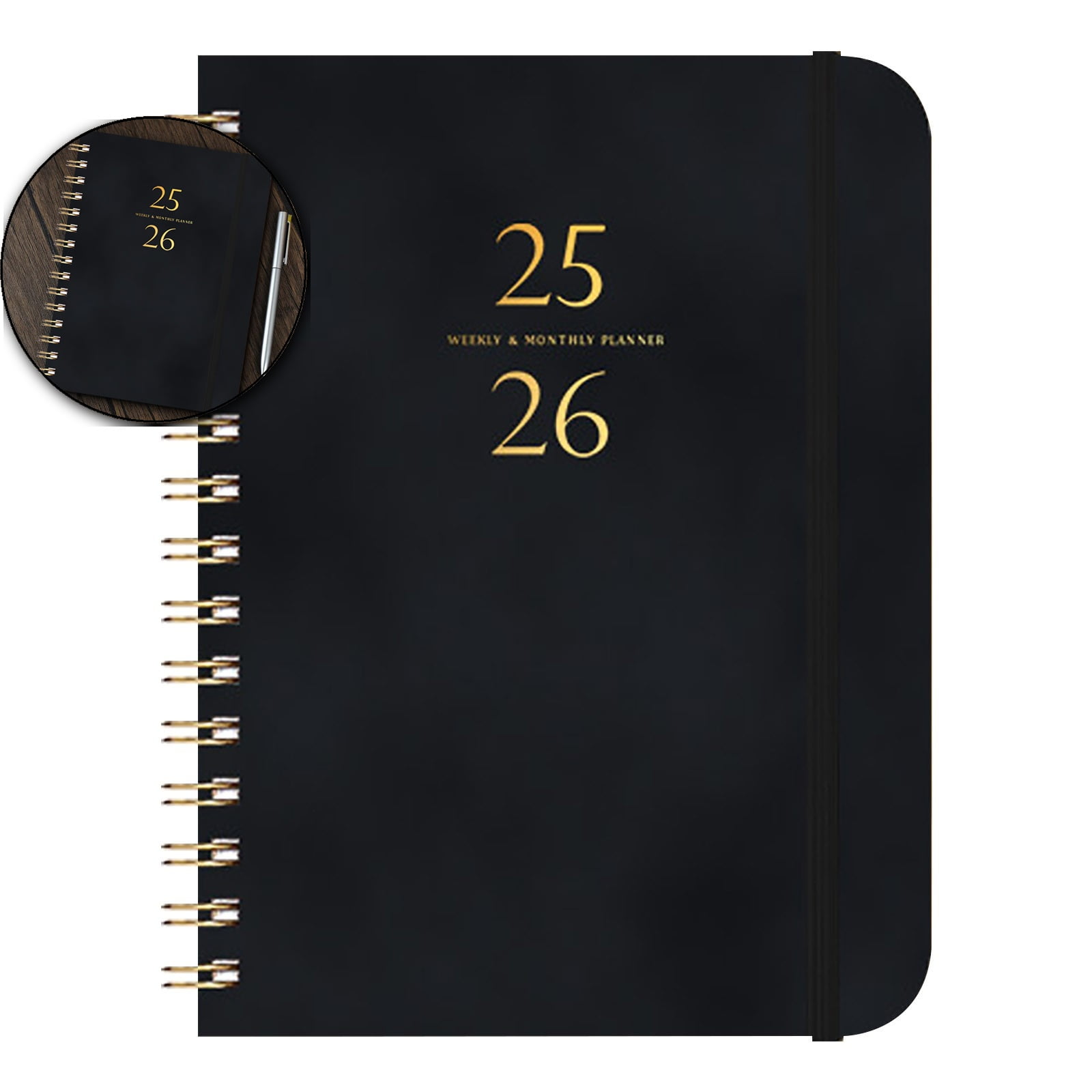 VQPeo 2025 A5 Schedule Planner Book – Coil Bound Daily Planner for ...