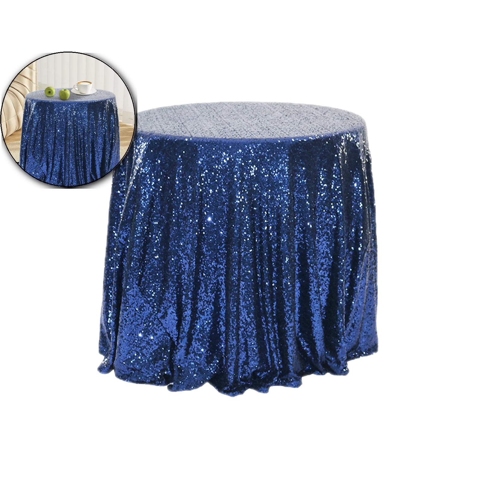 VQPeo 47.2 Inch Round Sequin Tablecloth, Glitter Tablecloth for Bridal ...