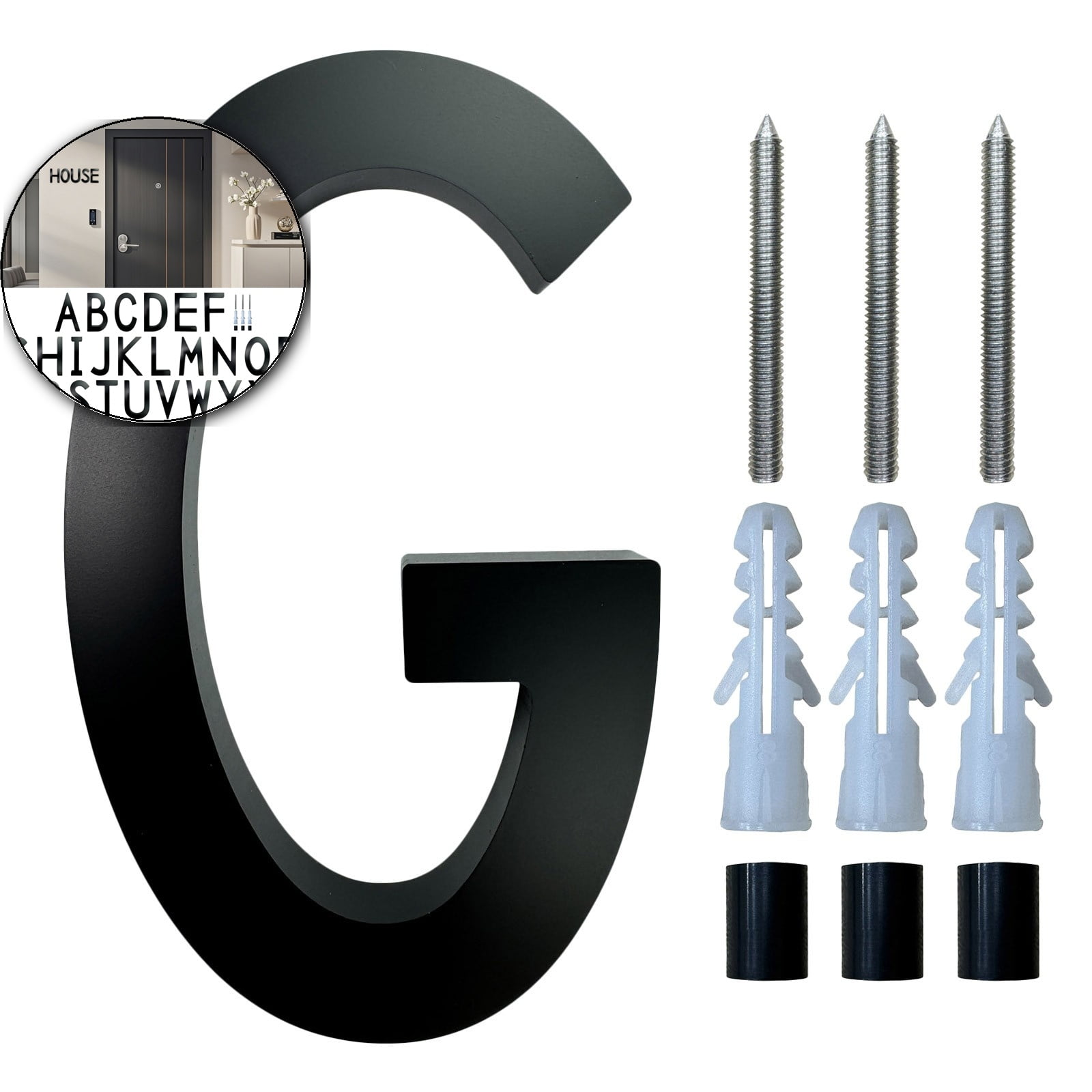 VQPeo 5 Inch Modern Floating House Numbers for Outside, Large Black ...