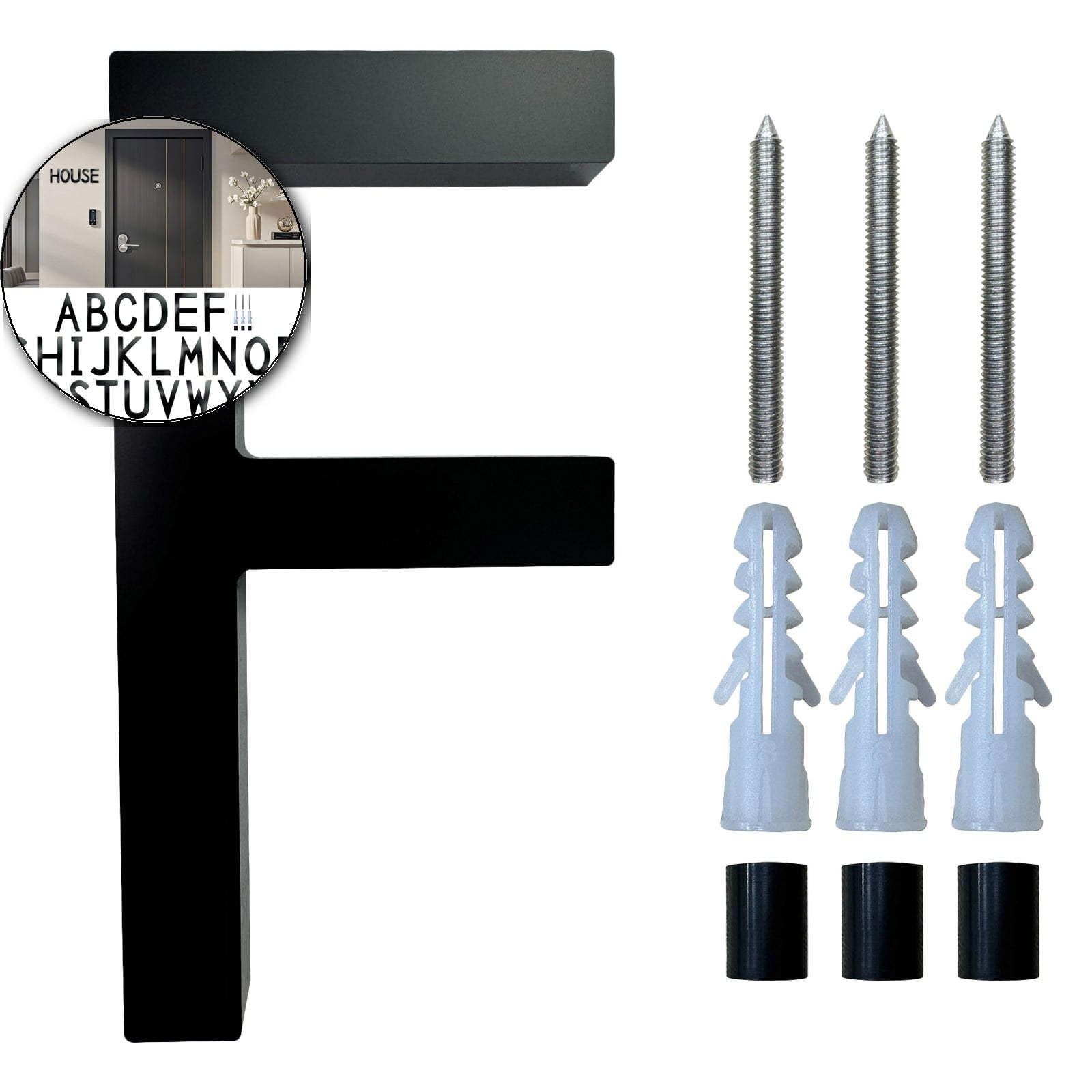 VQPeo 5 Inch Modern Floating House Numbers for Outside, Large Black ...