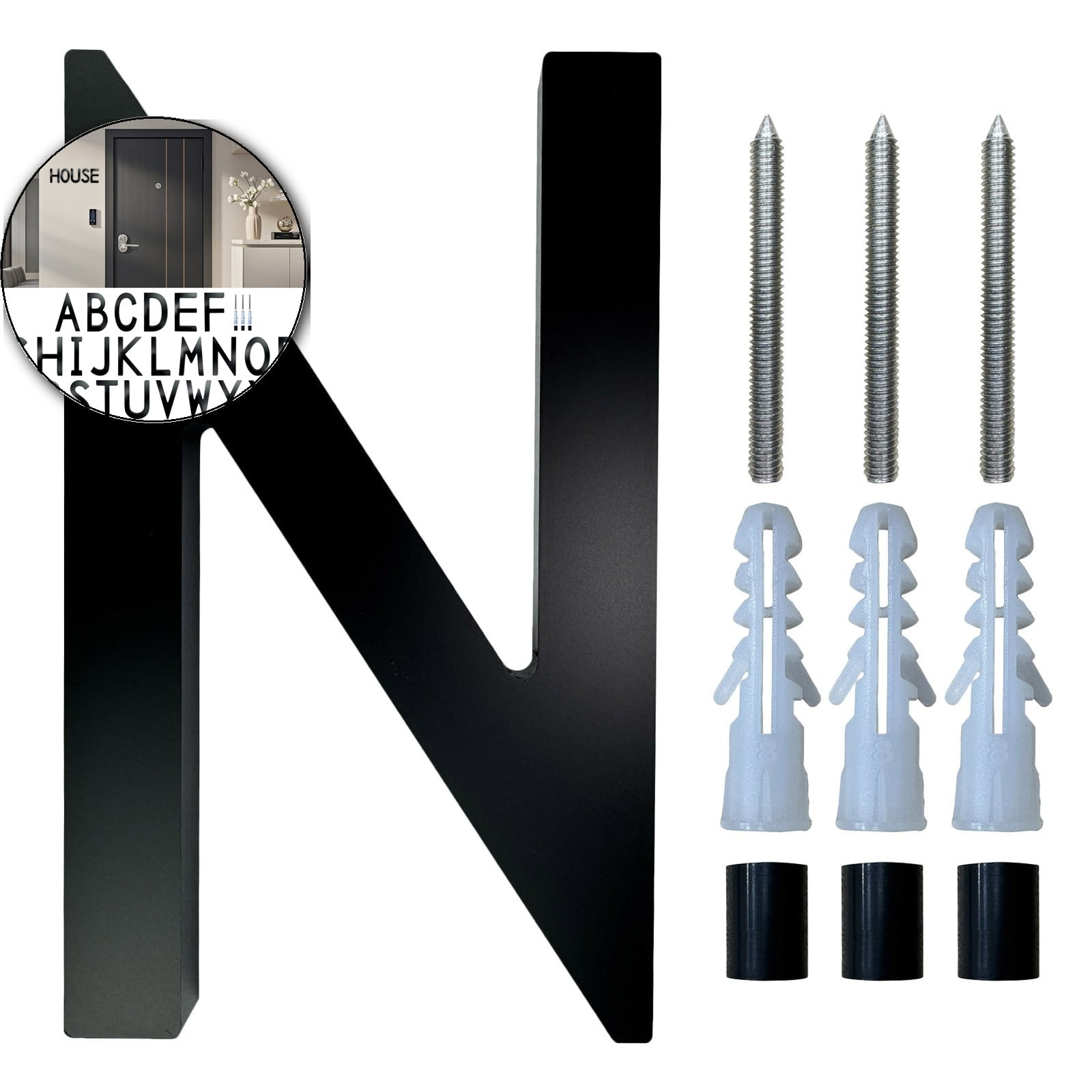 VQPeo 5 Inch Modern Floating House Numbers for Outside, Large Black ...