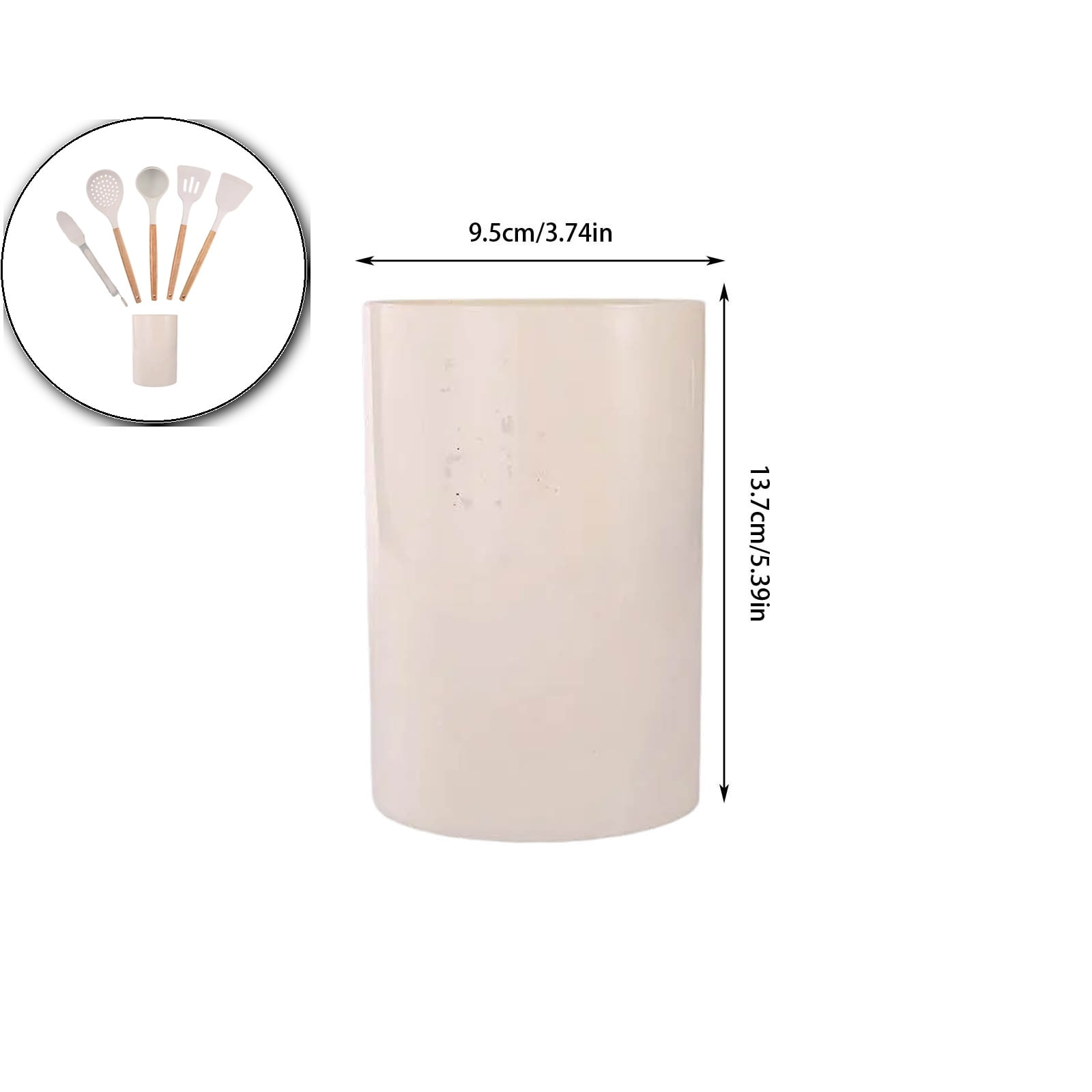 VQPeo 5 Pcs Wooden Handle Silicone Spatula Spoon Soup Spoon Household ...