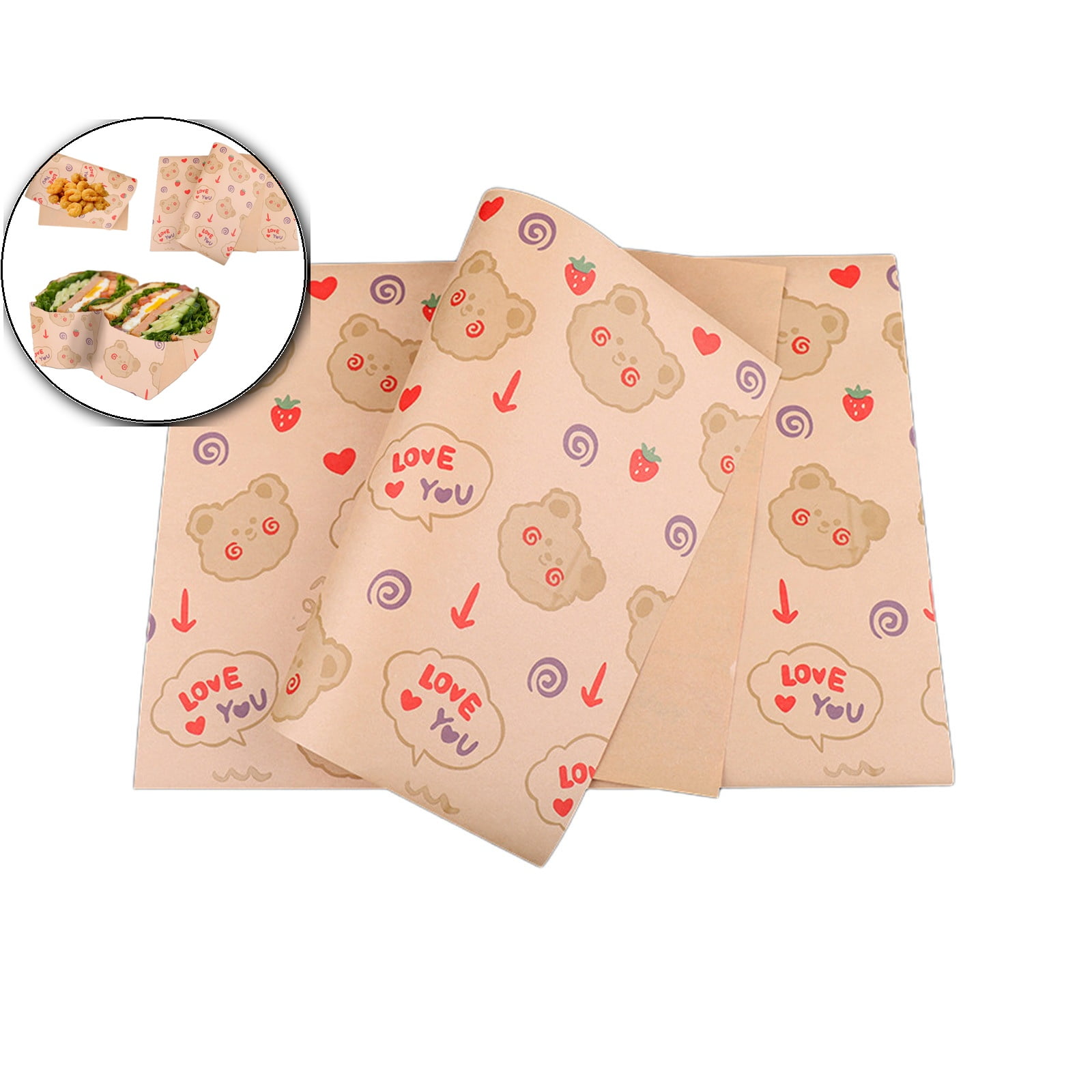 VQPeo 50 Pcs Deli Wax Paper Sheets for Food Basket & Plate Liners 14 x ...