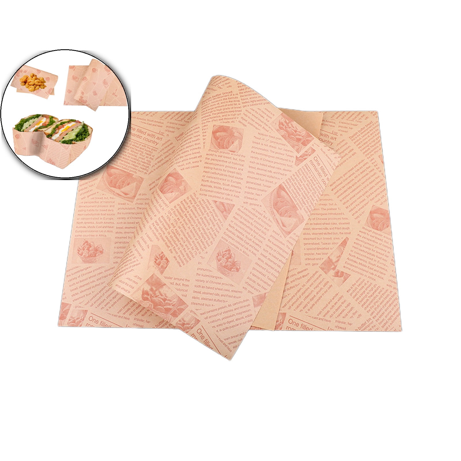 VQPeo 50 Pcs Deli Wax Paper Sheets for Food Basket & Plate Liners 14 x ...