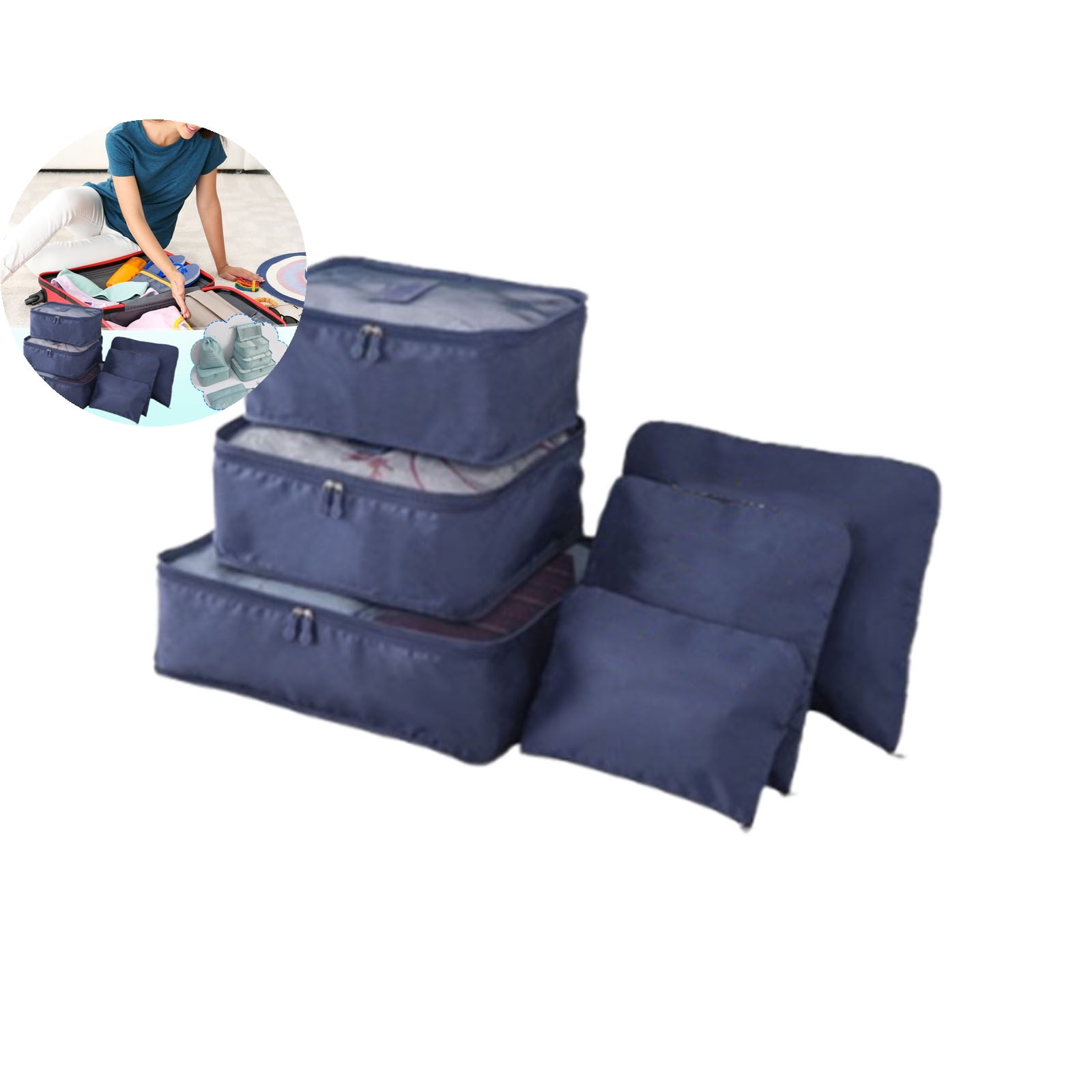 VQPeo 6 Set Packing Cubes for Suitcases Travel Luggage Packing ...