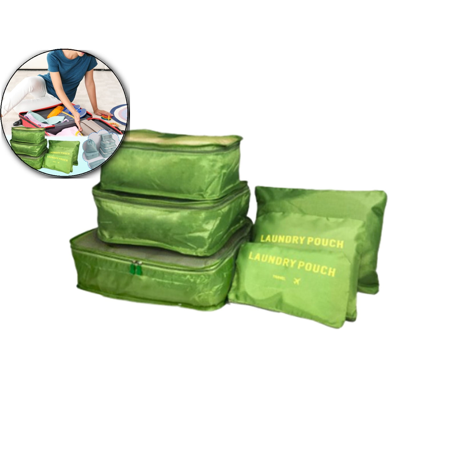 VQPeo 6 Set Packing Cubes for Travel Luggage Packing Bags Reusable ...