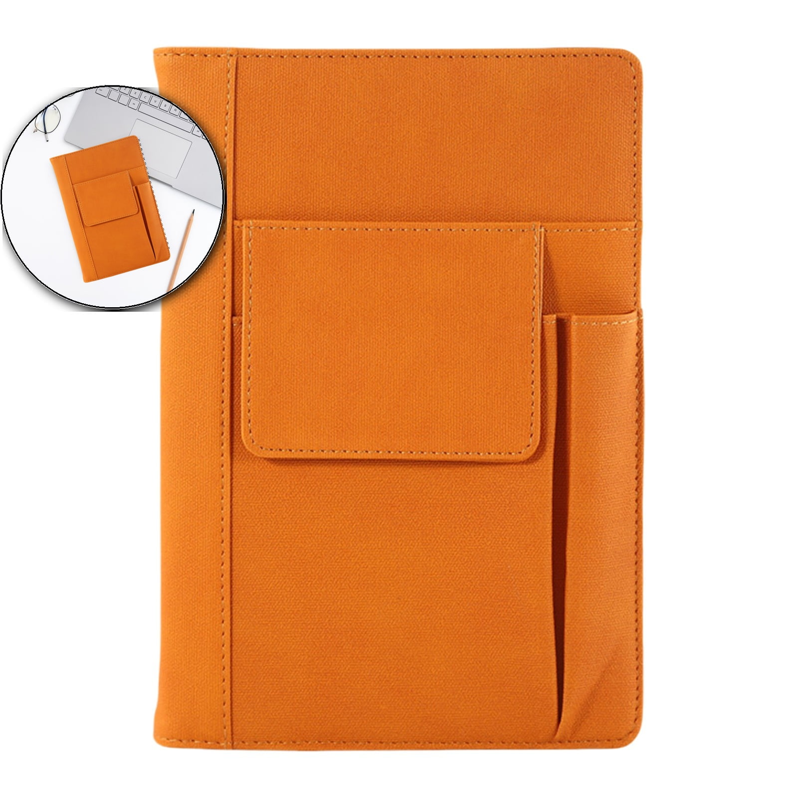 VQPeo A5 Faux Leather Notebook – Thick Paper Journal with Bookmark & 3 ...