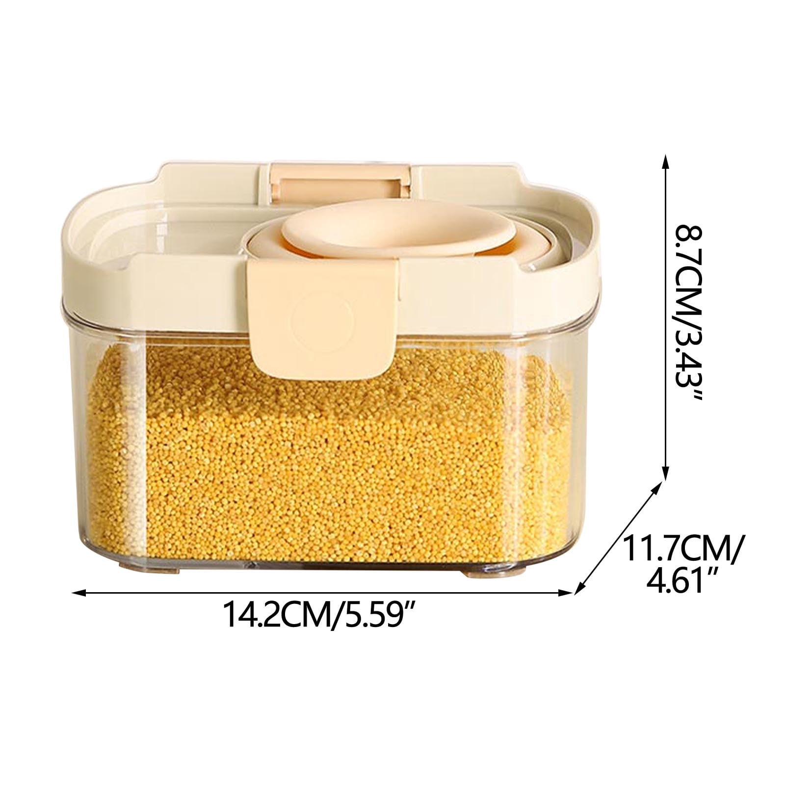 VQPeo Airtight Food Grade Plastic Jar, Sealed Cereal Grain Storage ...