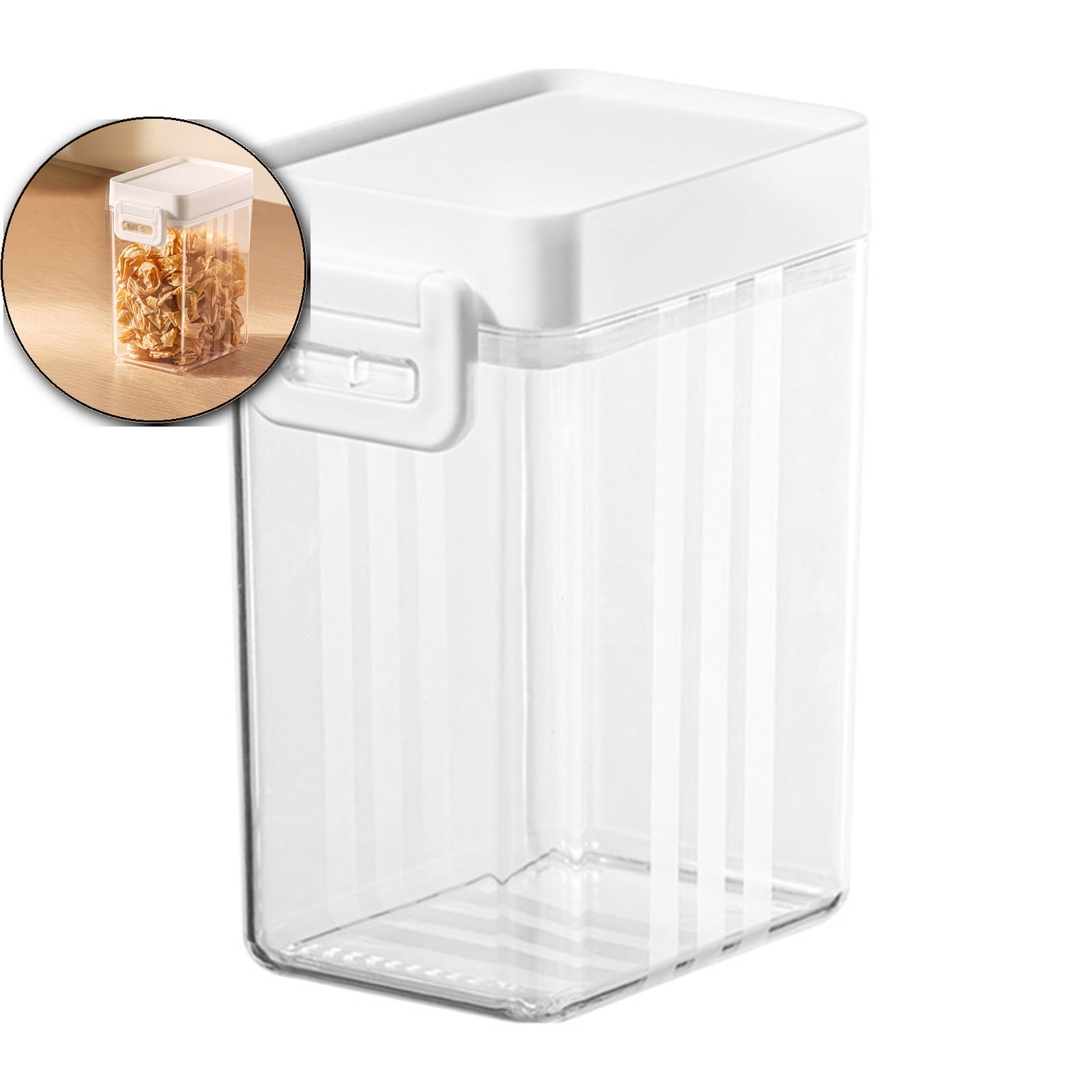 VQPeo Airtight Food Storage Containers with Pop Top Lids, Clear ...