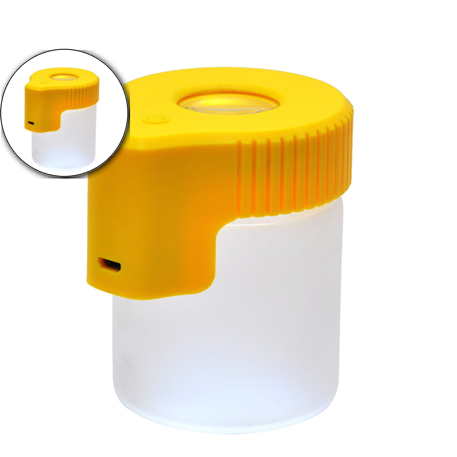 VQPeo Airtight Transparent Glass Storage Jar with Rechargeable LED Lit ...