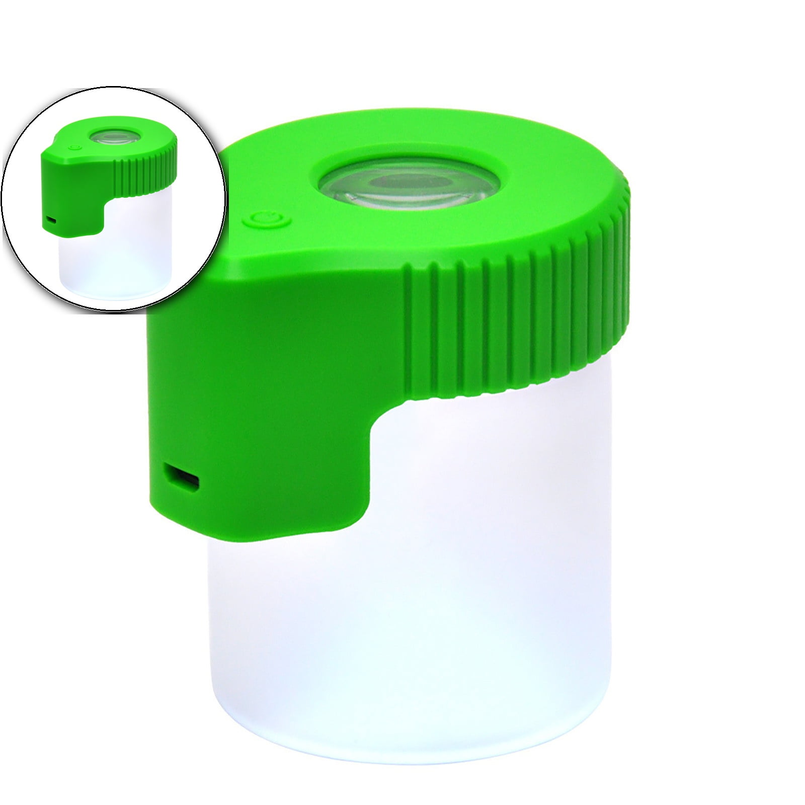 VQPeo Airtight Transparent Glass Storage Jar with Rechargeable LED Lit ...