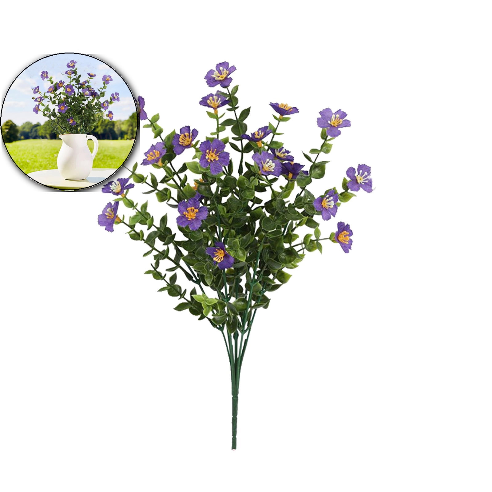 VQPeo Artificial Eucalyptus Fake Greenery Boxwood Stems Fake Flowers ...