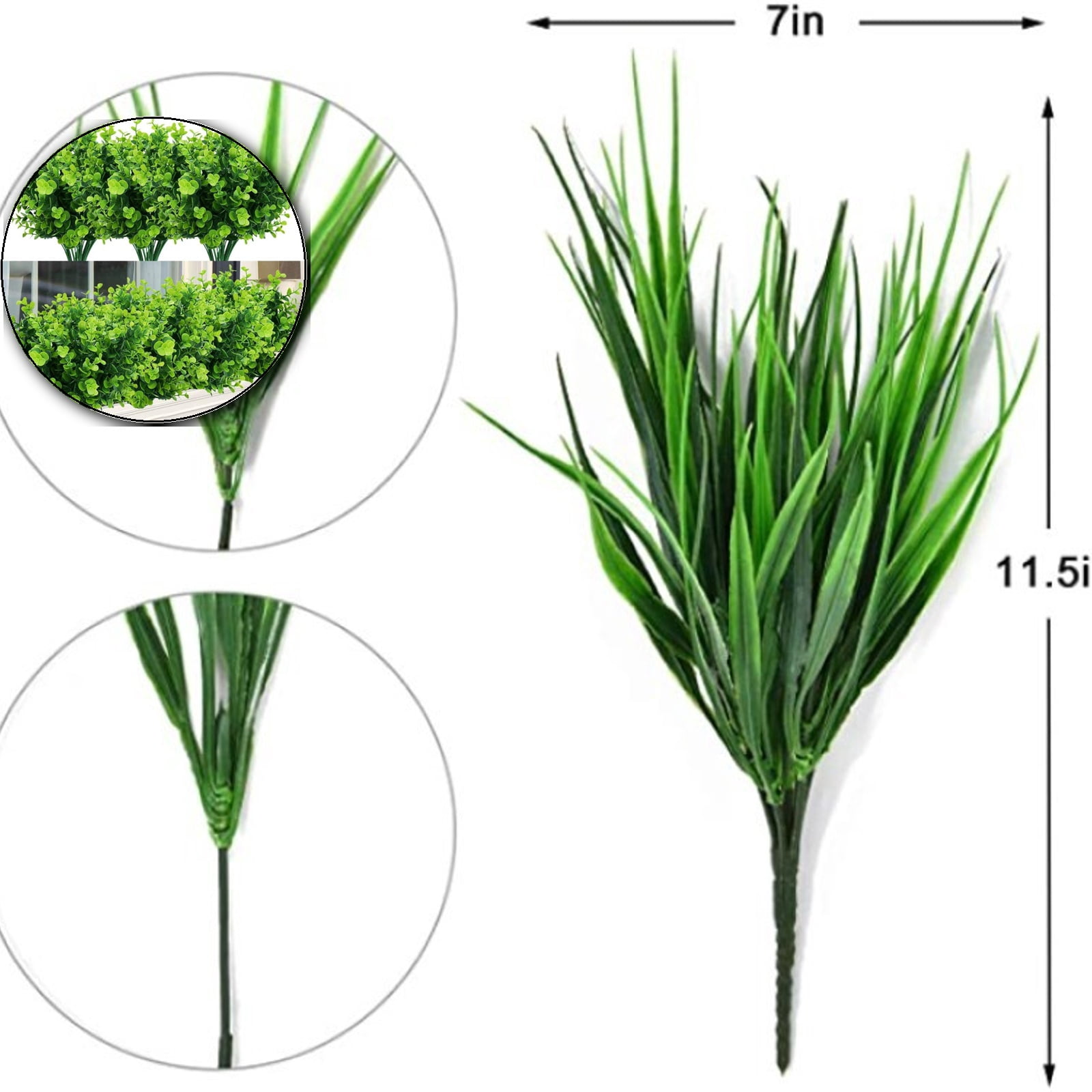 VQPeo Artificial Fake Grass Plants Flowers Faux Plastic Wheat Grass ...