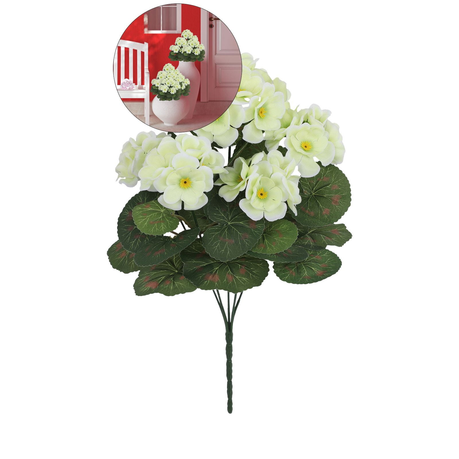 VQPeo Artificial Geraniums Flowers Silk Geranium Bushes Faux Plants for ...