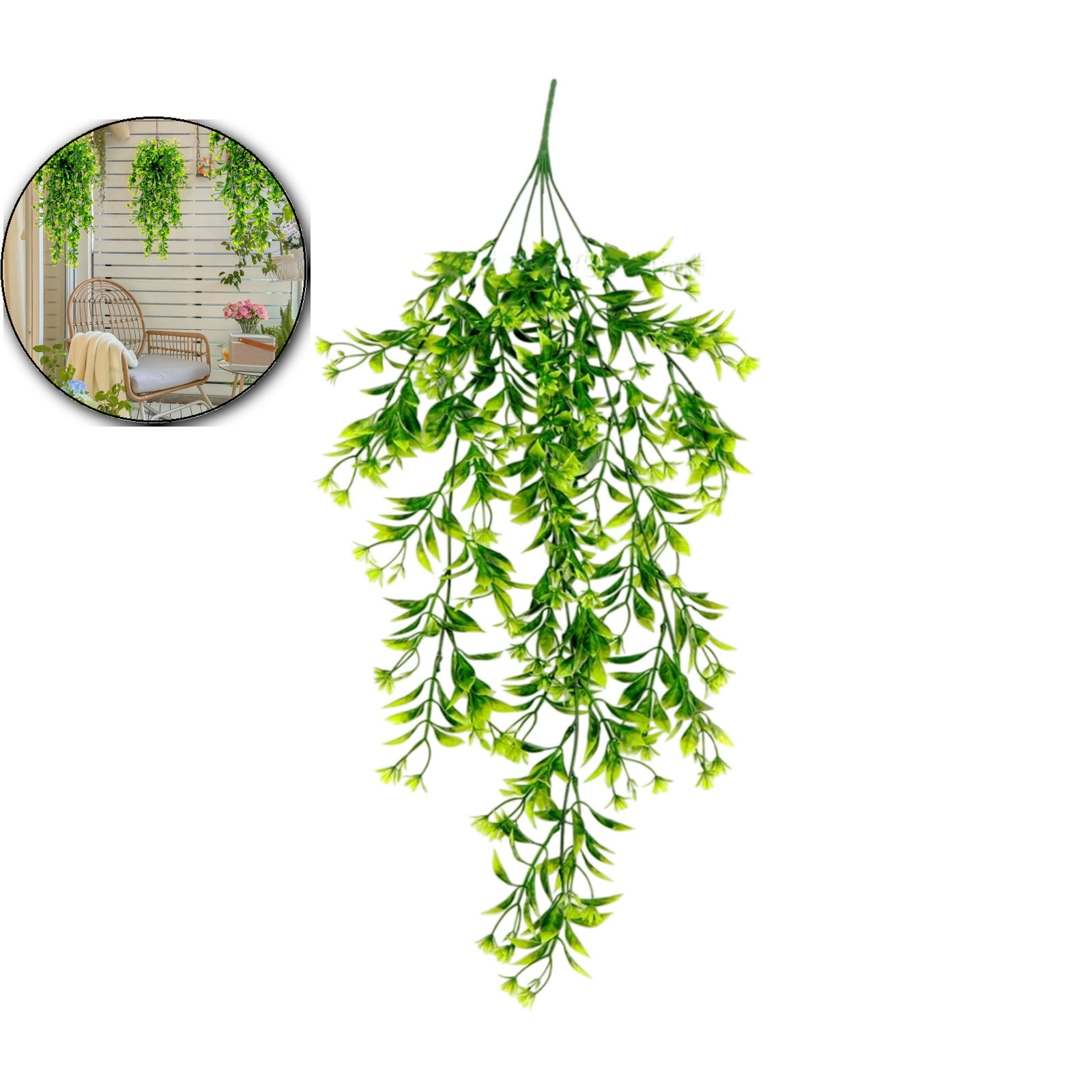 VQPeo Artificial Hanging Vine with Flowers, Fake Vines Plastic Ivy ...