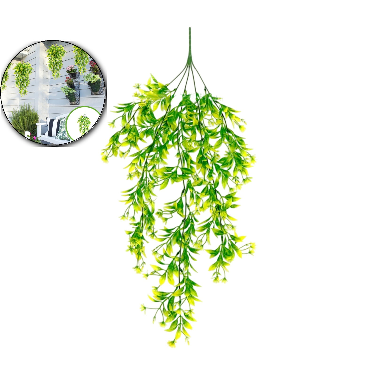 VQPeo Artificial Hanging Vine with Flowers, Fake Vines Plastic Ivy ...