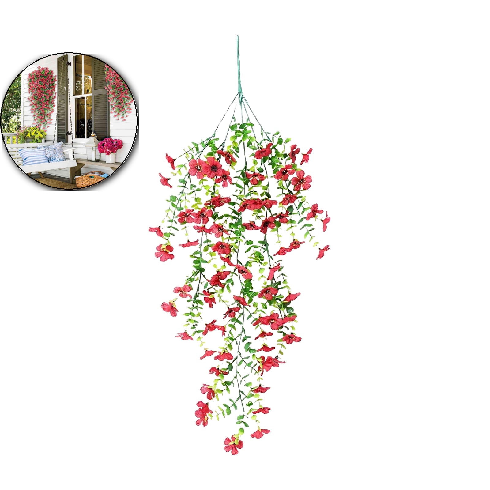 VQPeo Artificial Plastic Eucalyptus Vines, Wall Hanging Flowers ...