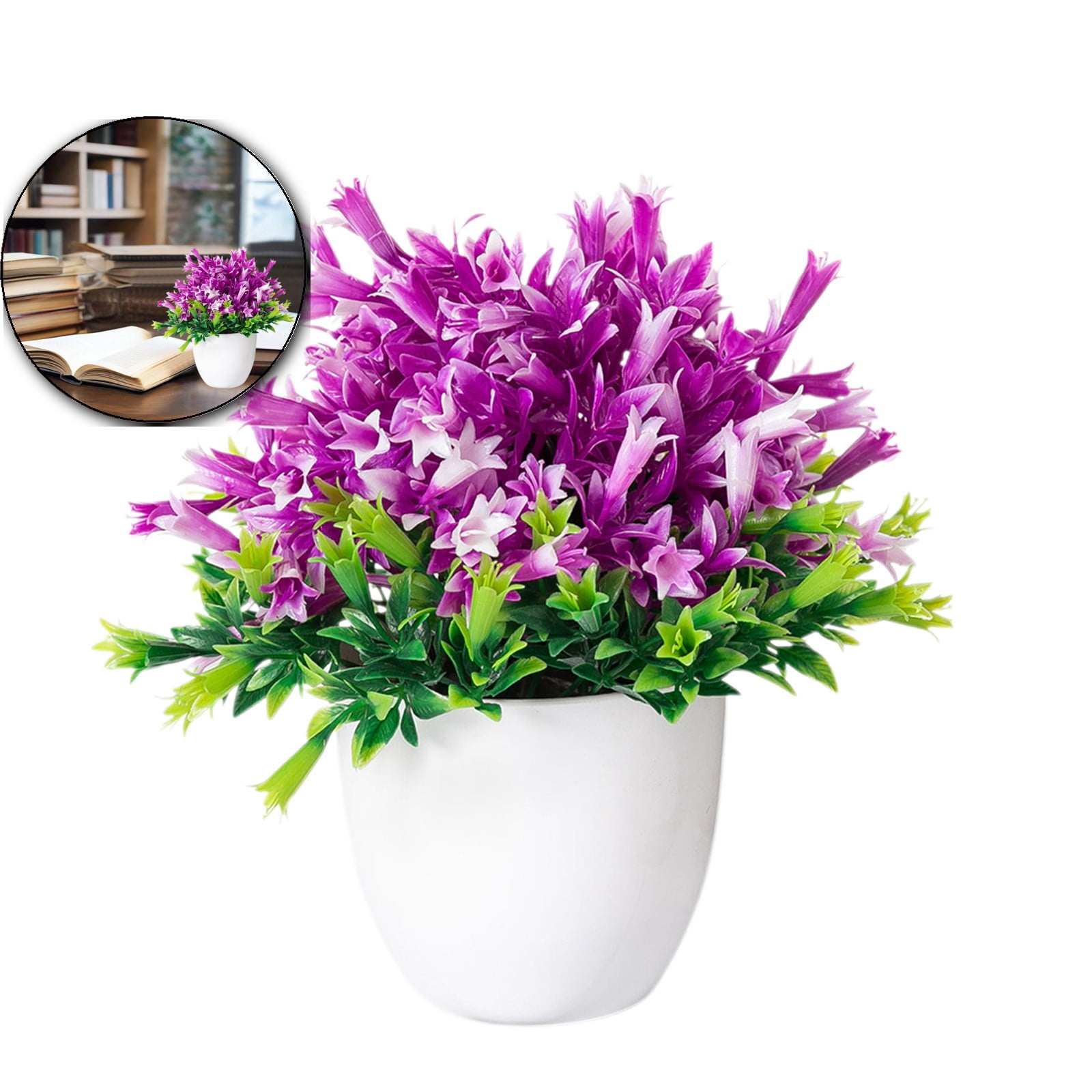 VQPeo Artificial Potted Mini Fake Plants Potted Plants Plastic Fake ...