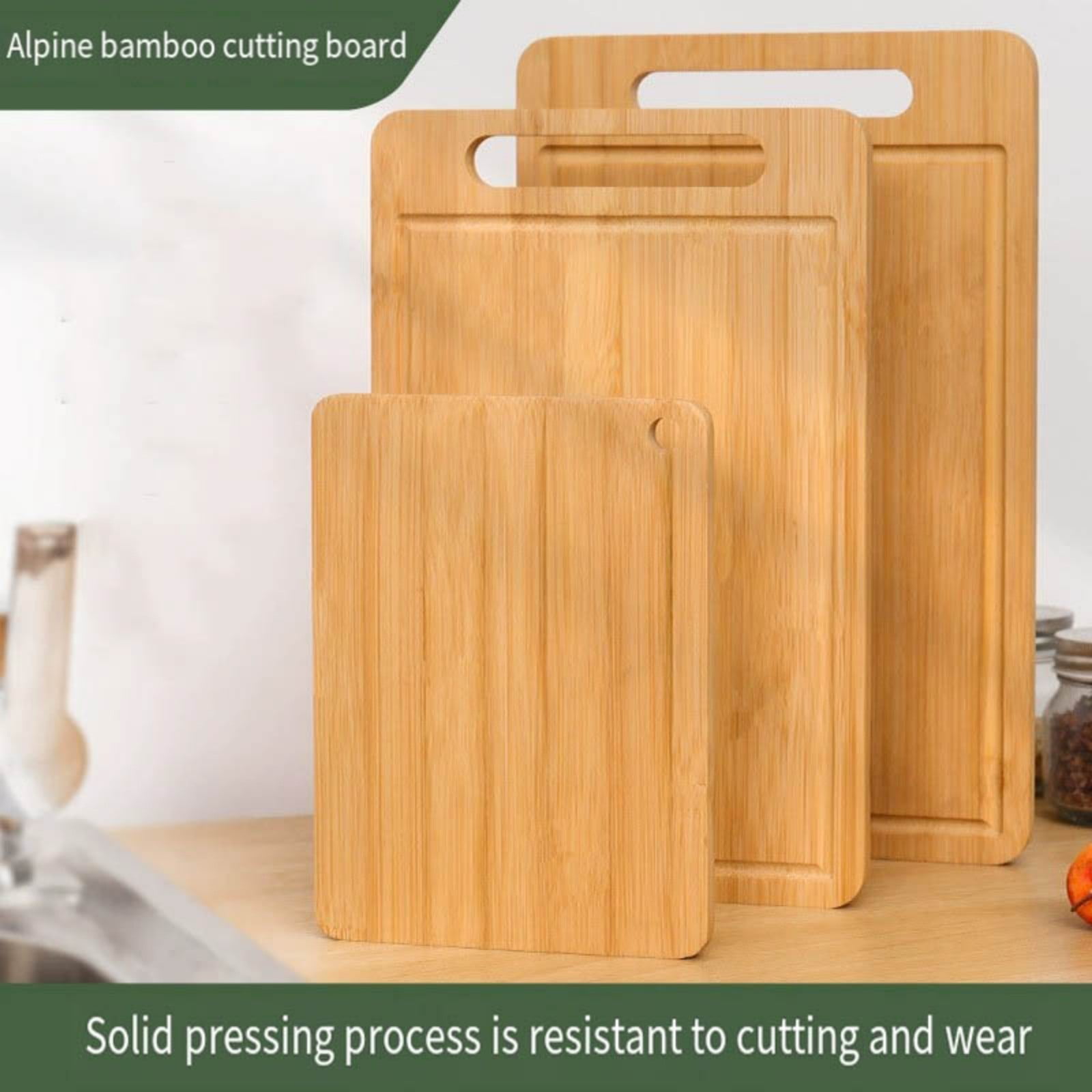 VQPeo Bamboo Cutting Board - Rectangular Wooden Chopping Block for ...