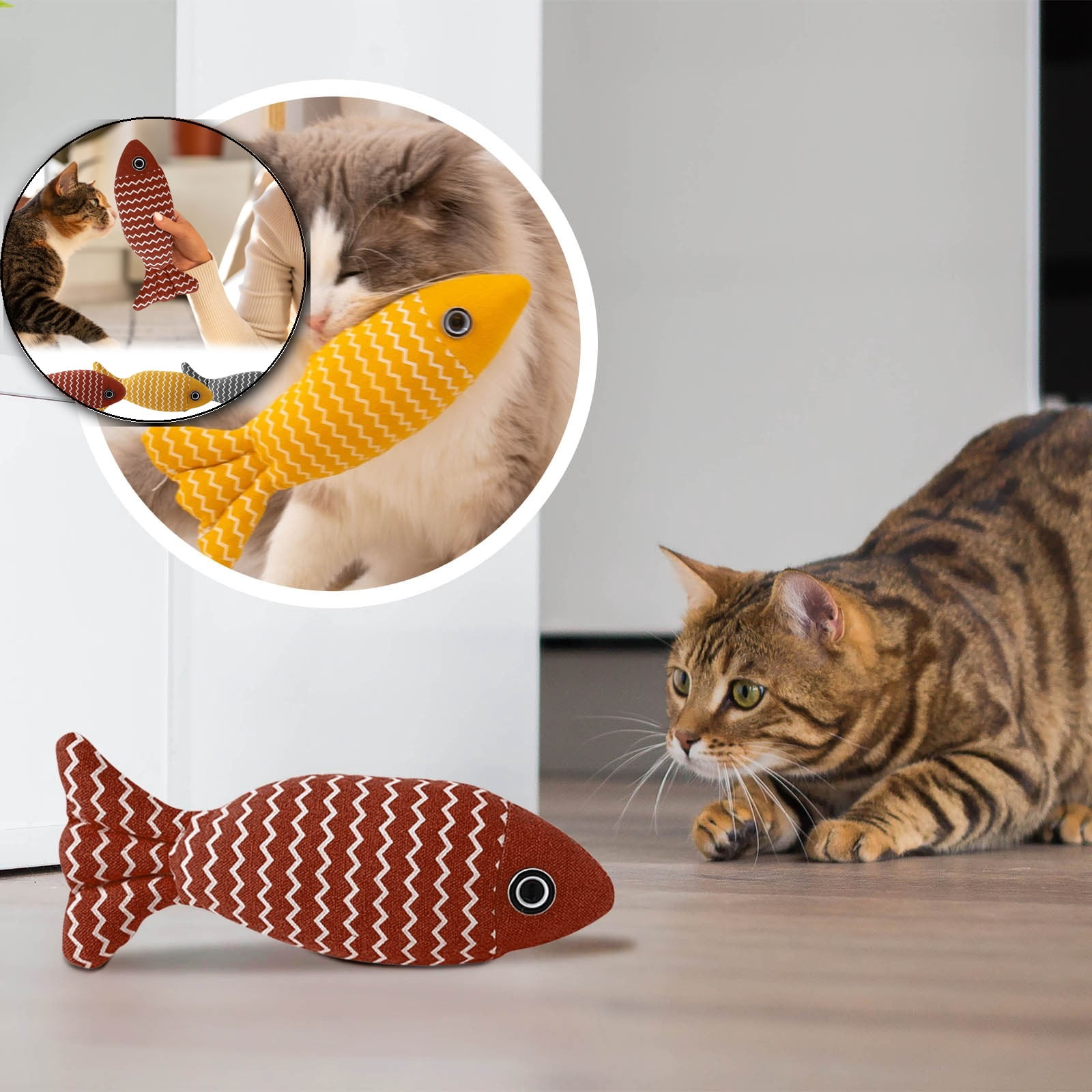 VQPeo Cat Toys Fish, Soft Catnip Toys Fish, Durable and Highly ...