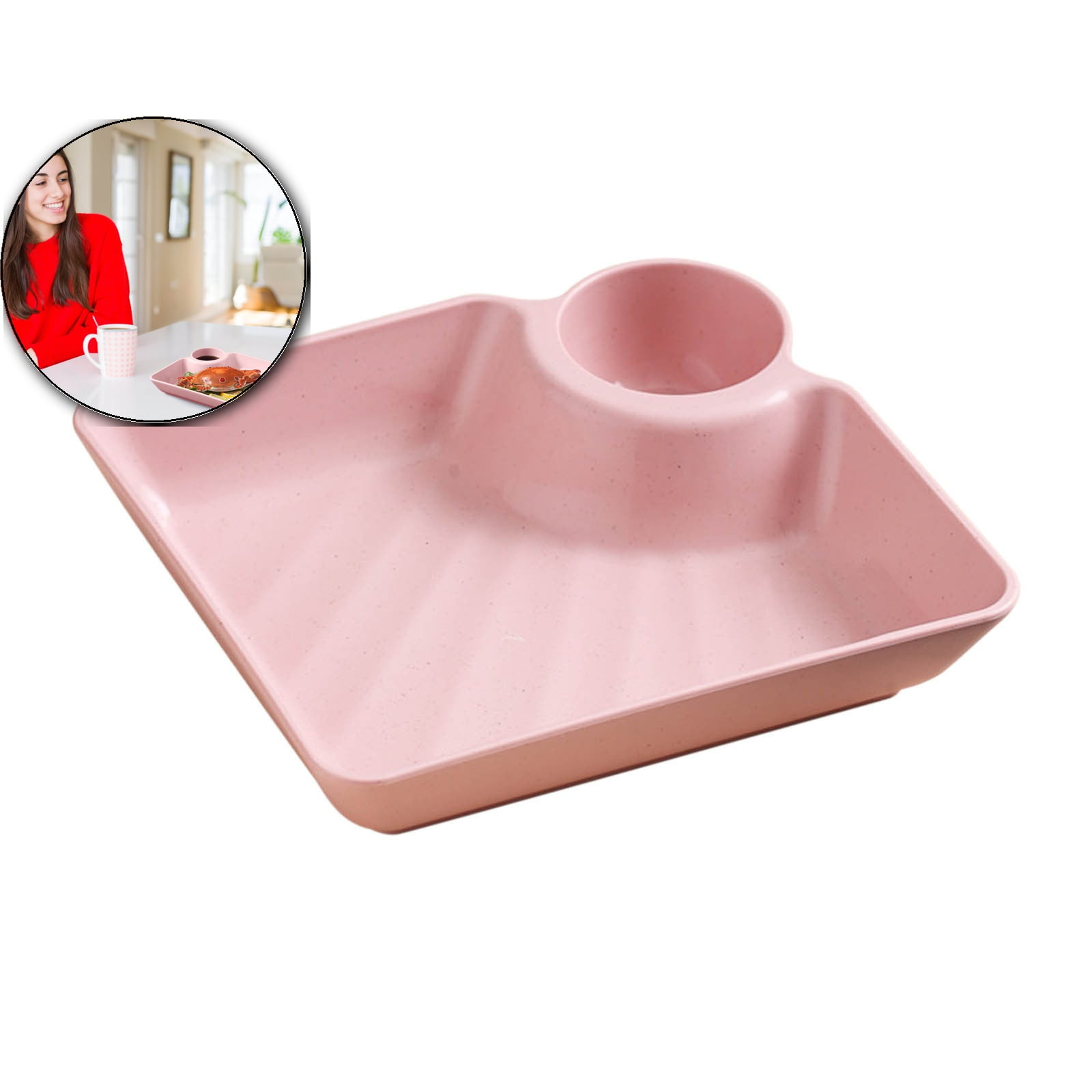 VQPeo Chips and Dip Plates, Plastic Serving Platter Set Dumpling Plate ...