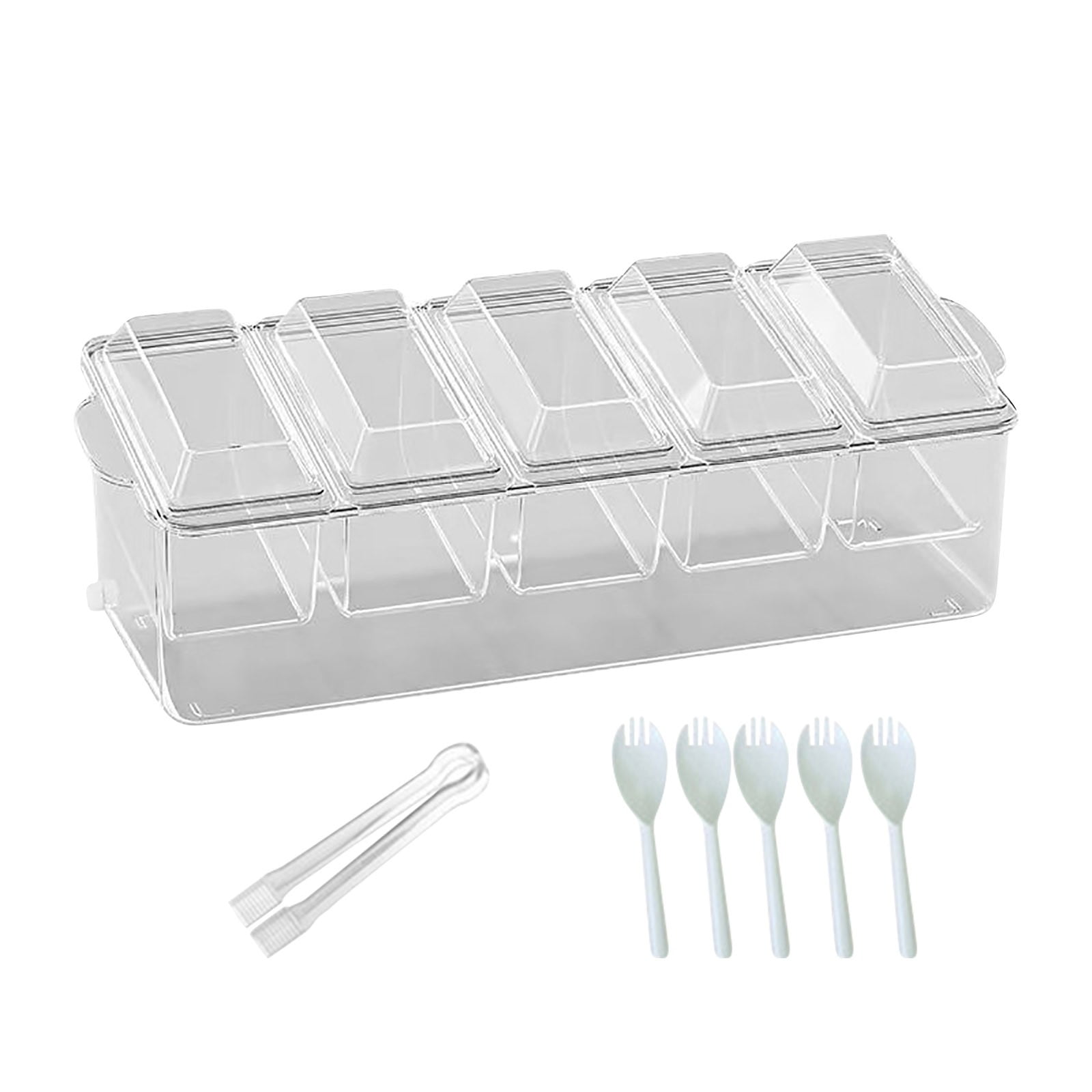 VQPeo Condiment Server on Ice, Chilled Caddy with 5 Removable ...
