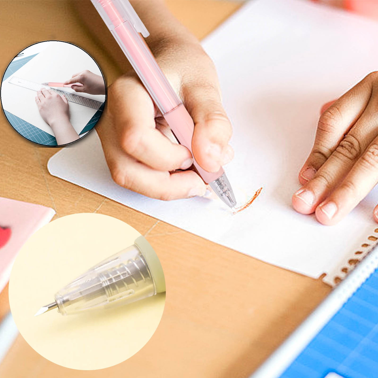 VQPeo DIY Manual Pen Cutter - Retractable Craft Knife Set for Paper ...