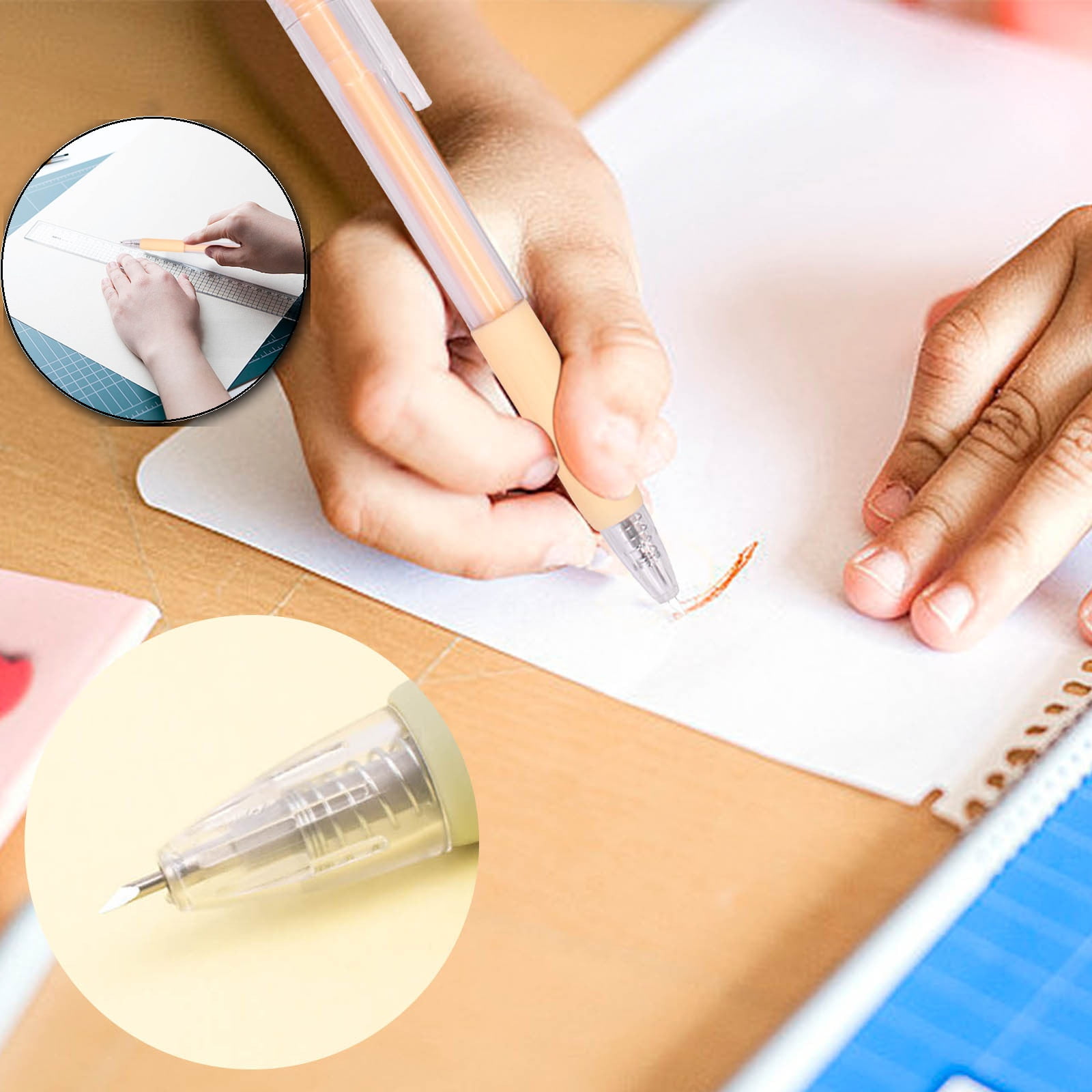 VQPeo DIY Manual Pen Cutter - Retractable Craft Knife Set for Paper ...