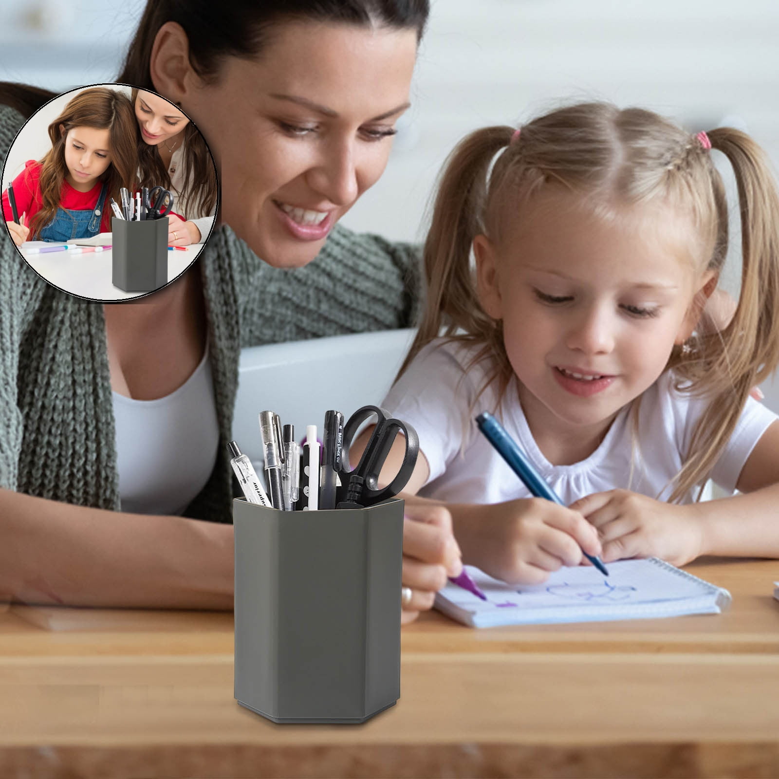 VQPeo Desktop Organizer with Pencil Holders, Office Accessories Caddy ...