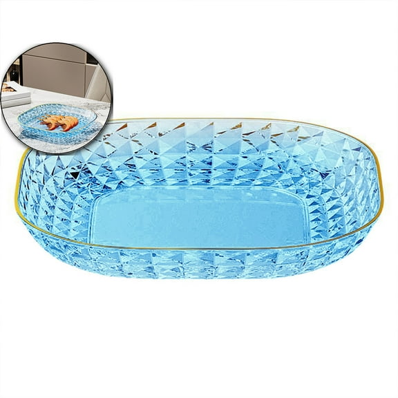 Dessert Plates, Reusable Plastic Plates with Gold Trim & Raised Edge ...