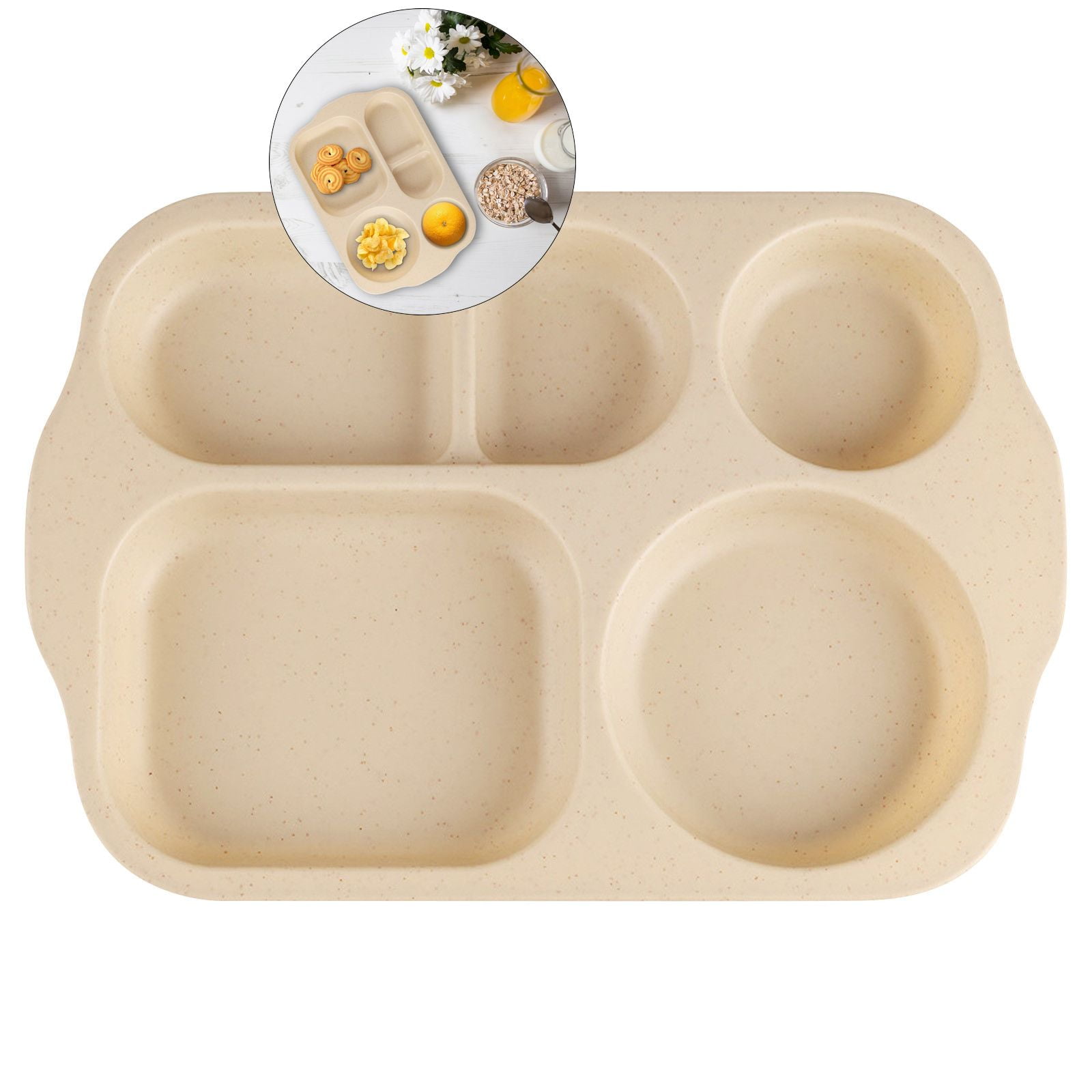 VQPeo Divided Plates, Food Separator Dinnerware, Reusable Compartment ...