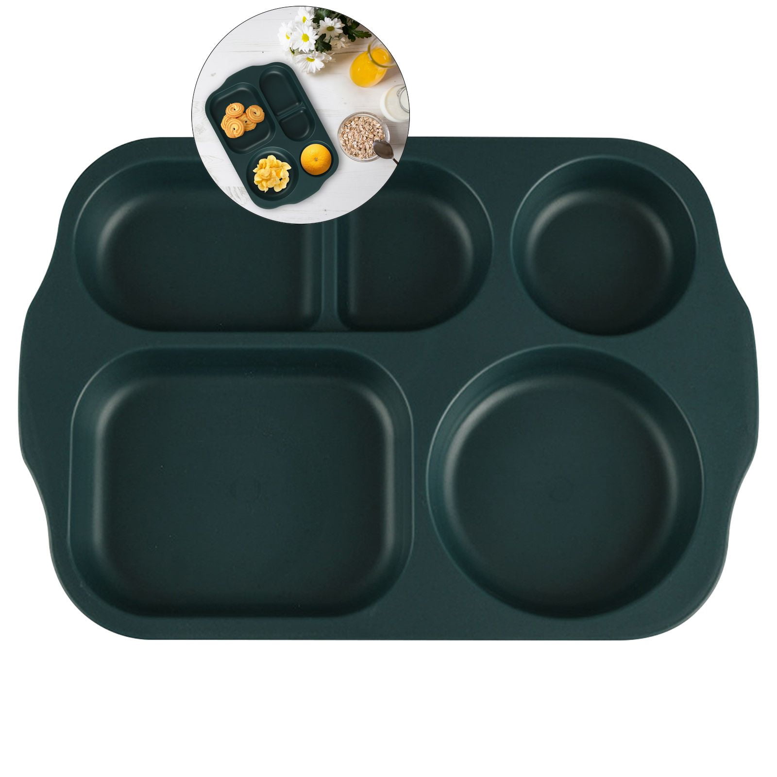 VQPeo Divided Plates, Food Separator Dinnerware, Reusable Compartment ...