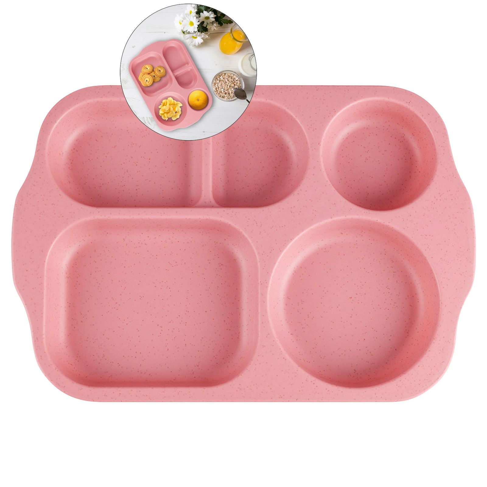 VQPeo Divided Plates, Food Separator Dinnerware, Reusable Compartment ...