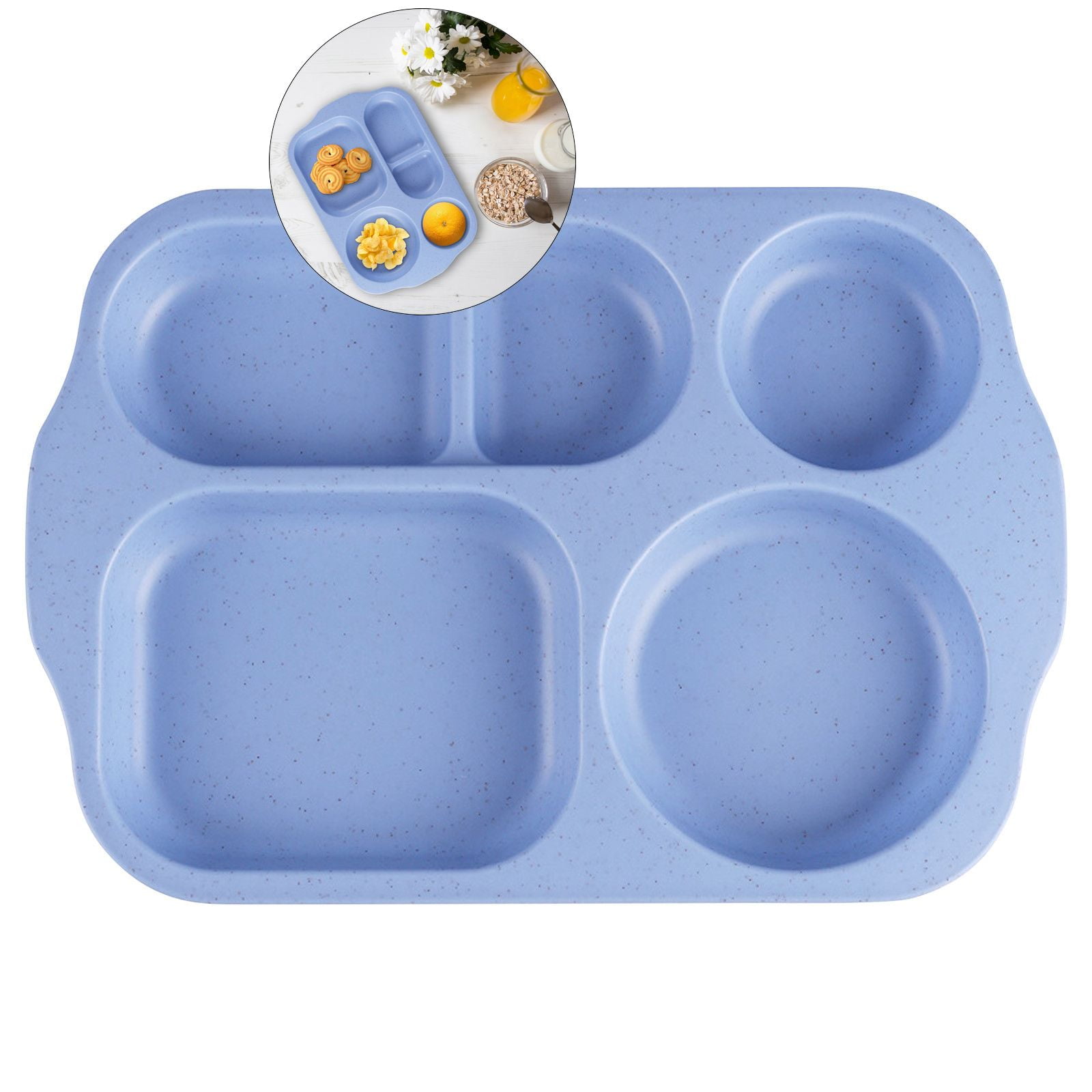 VQPeo Divided Plates, Food Separator Dinnerware, Reusable Compartment ...
