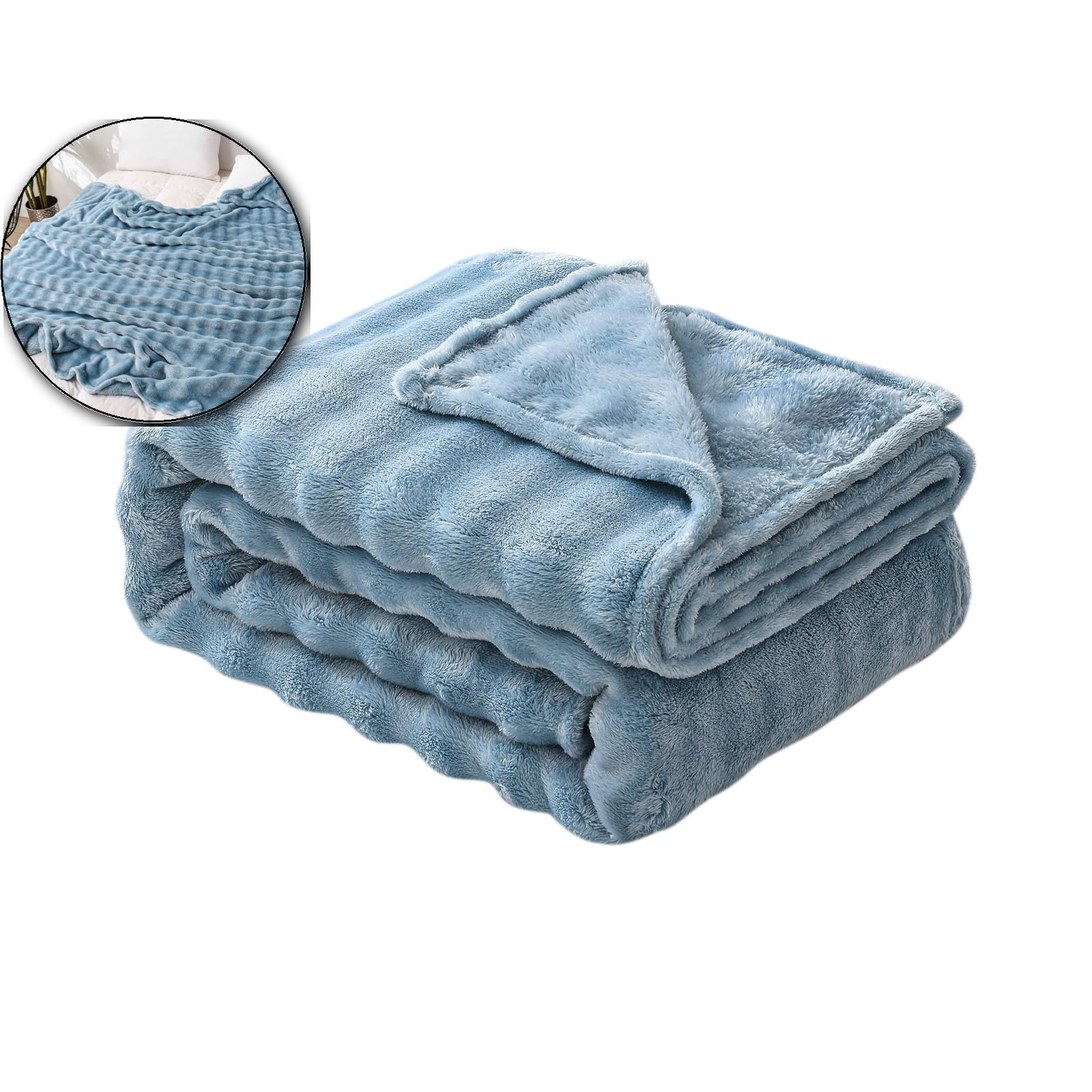VQPeo Double-Sided Flannel Velvet Sofa Blanket, All-Season Nap Cover ...