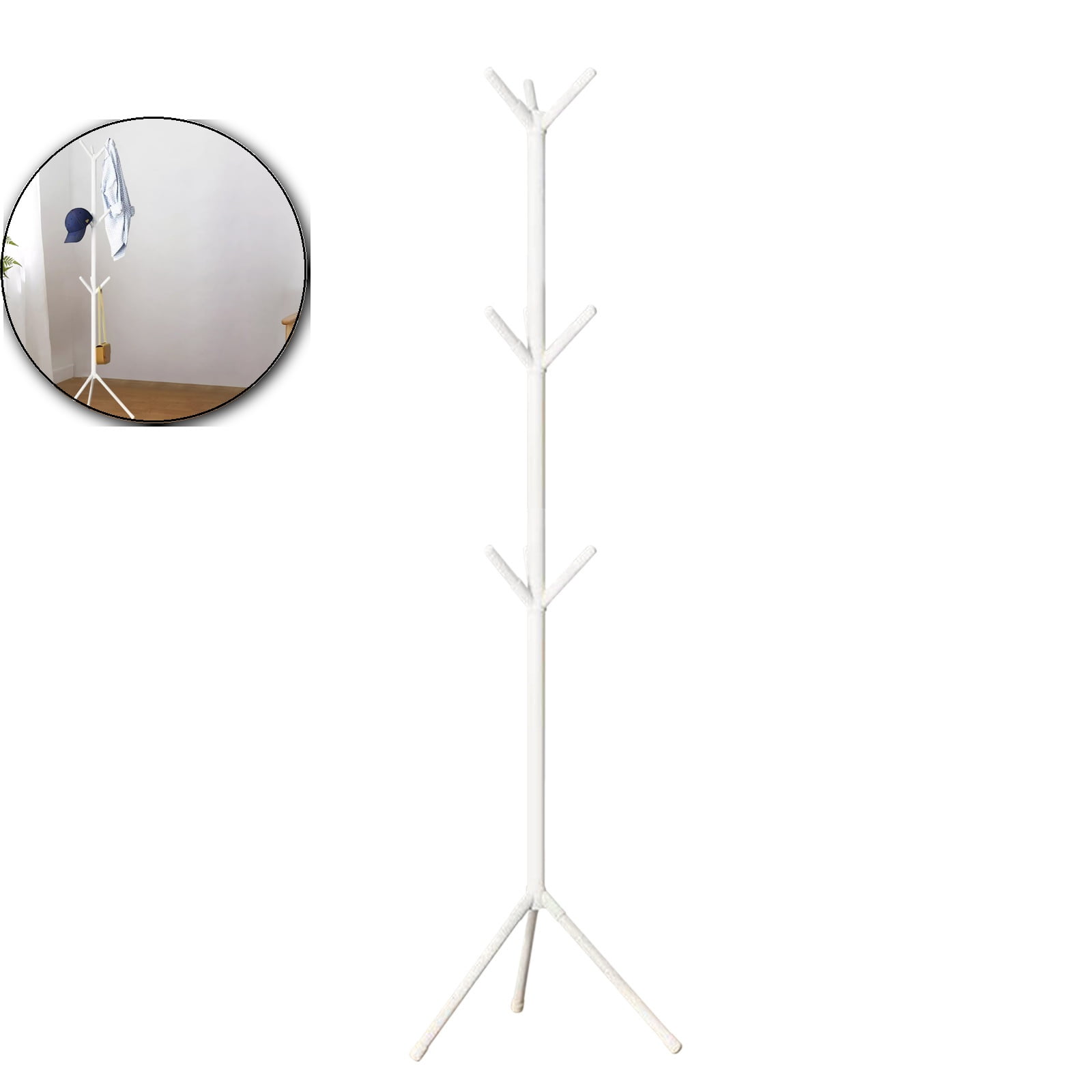 VQPeo Durable Wooden Coat Rack, Freestanding Coat Rack with Stable ...